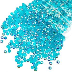 Amazon.com: qiipii 5300PCS 3mm Teal Blue AB Resin Rhinestones Bulk ...