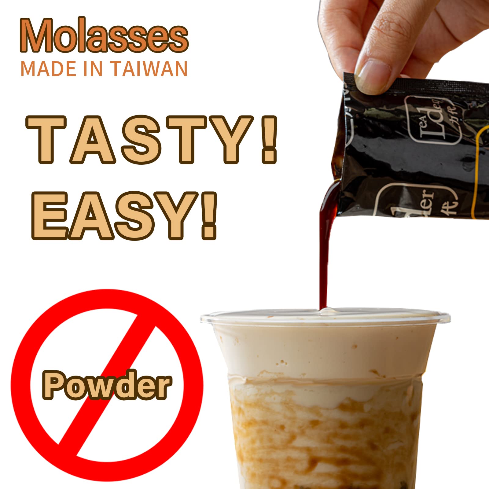 EASY BUBBLE TEA, Brown Sugar Flavor, Authentic instant Boba tea Bubble ...