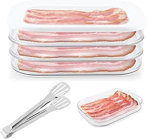 Amazon.com: TLPCRKI Deli Meat Container for Fridge, Stackable Bacon ...