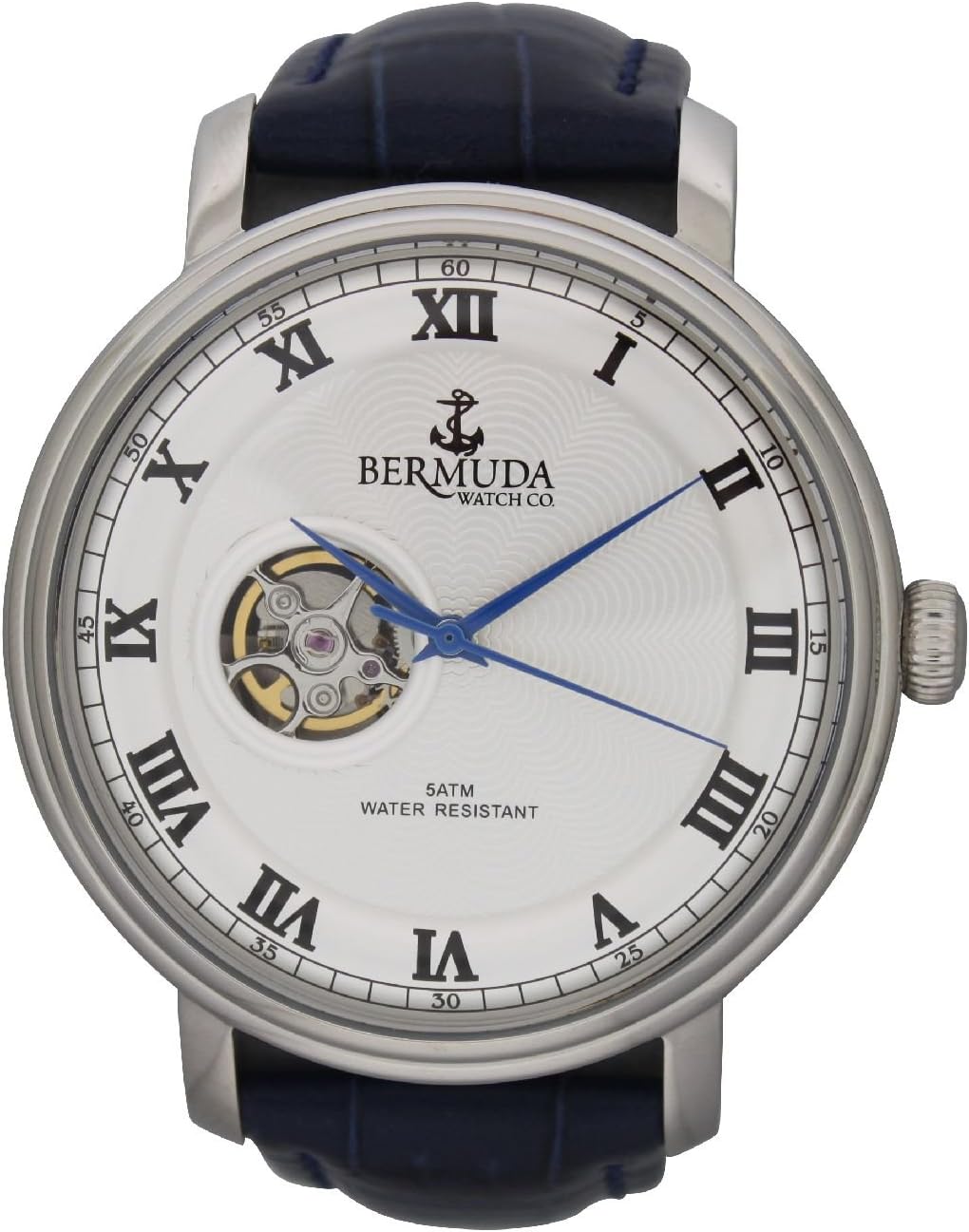 Bermuda Watch Company Mens Paget Silver dial Blue Strap Automatic Watch ...
