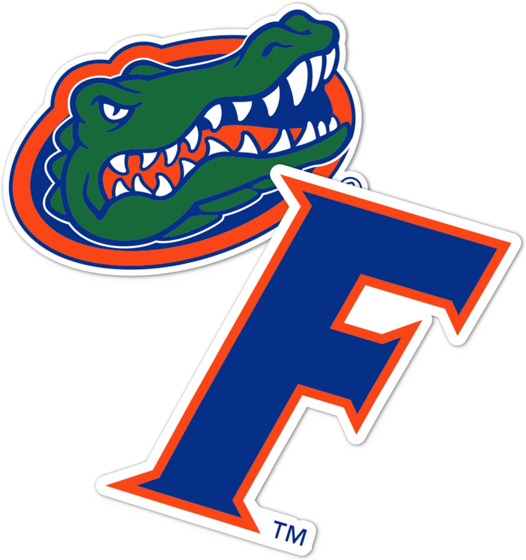 Amazon.com: Florida Gators WHITE CUT VINYL GATOR HEAD LOGO 12" Vinyl ...