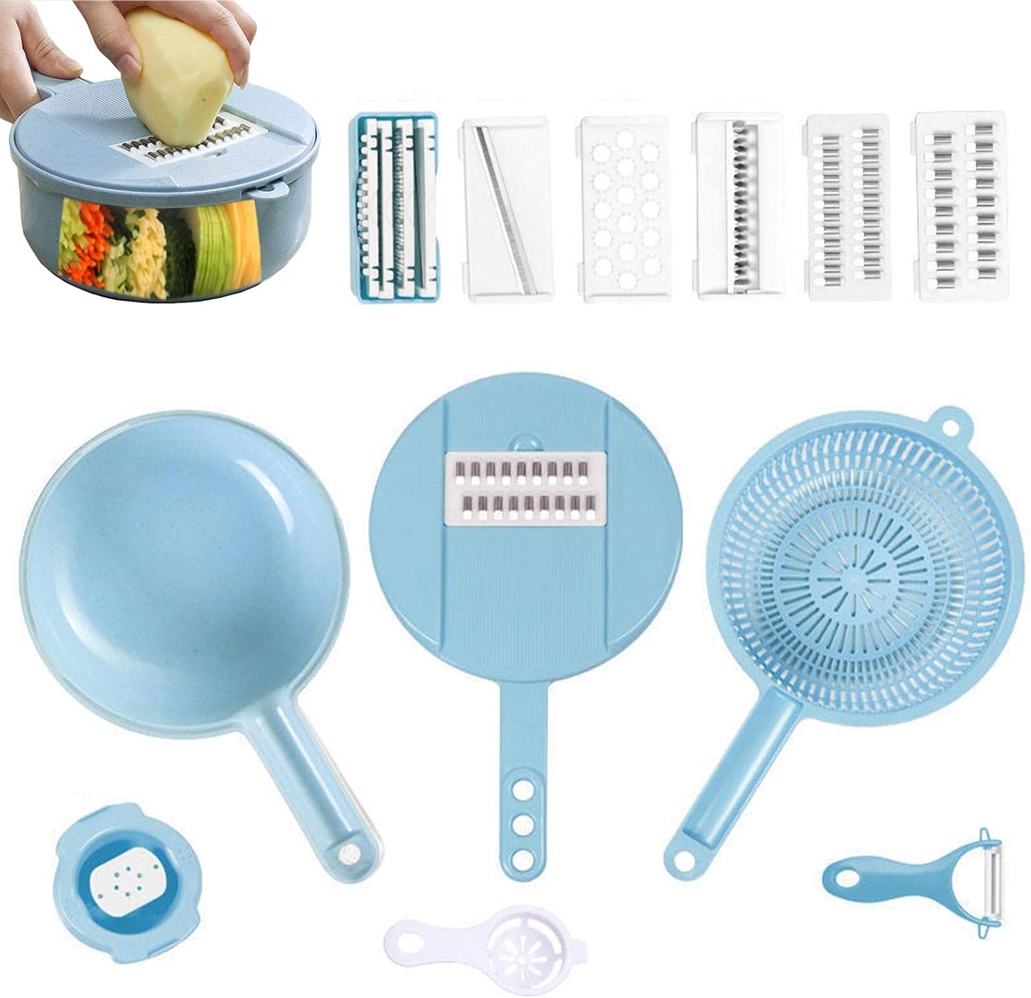 Vegetable Choppers, 12 in 1 Slicer Multi-Function Food Cutter with 7 ...