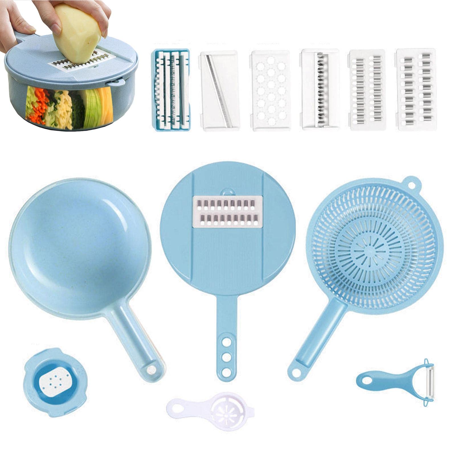 Vegetable Choppers, 12 in 1 Slicer Multi-Function Food Cutter with 7 ...