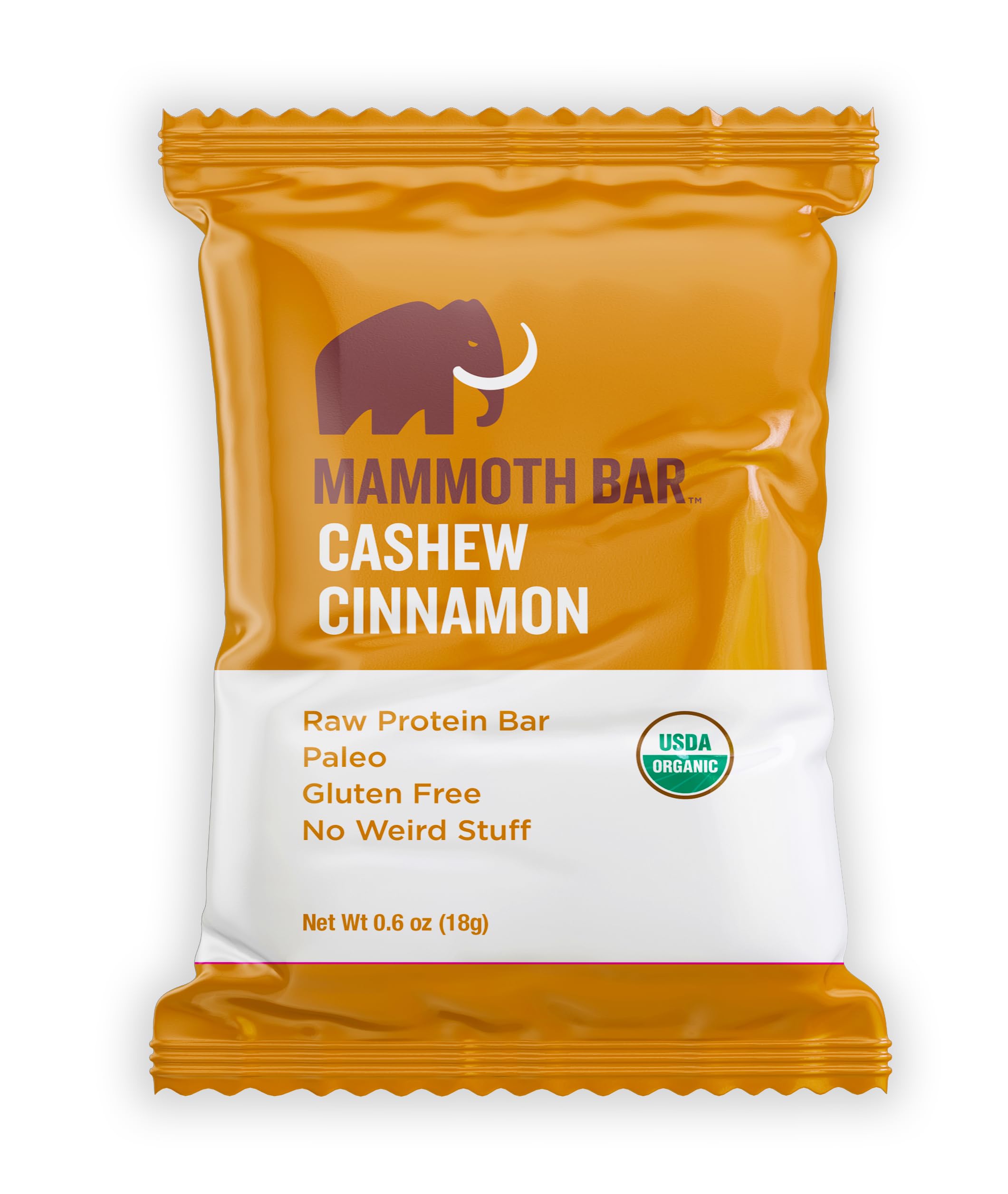 Amazon.com : Mammoth Bar Cashew Cinnamon Mini Bar - Mini Organic Snack ...