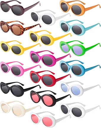 Amazon.com: Blulu 18 Pairs Retro Clout Oval Sunglasses Goggles for ...