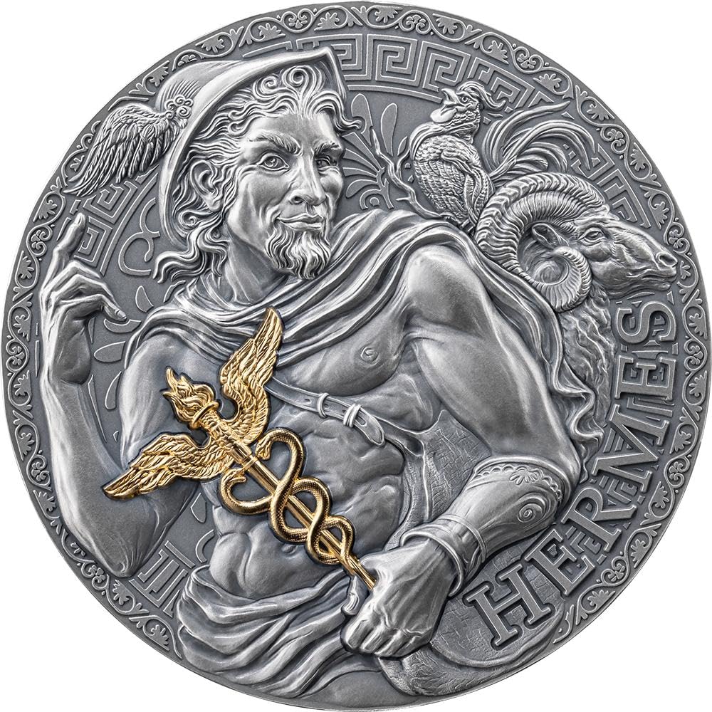 2024 DE Great Greek Mythology PowerCoin Hermes 3 Oz Silver Coin 3000 ...
