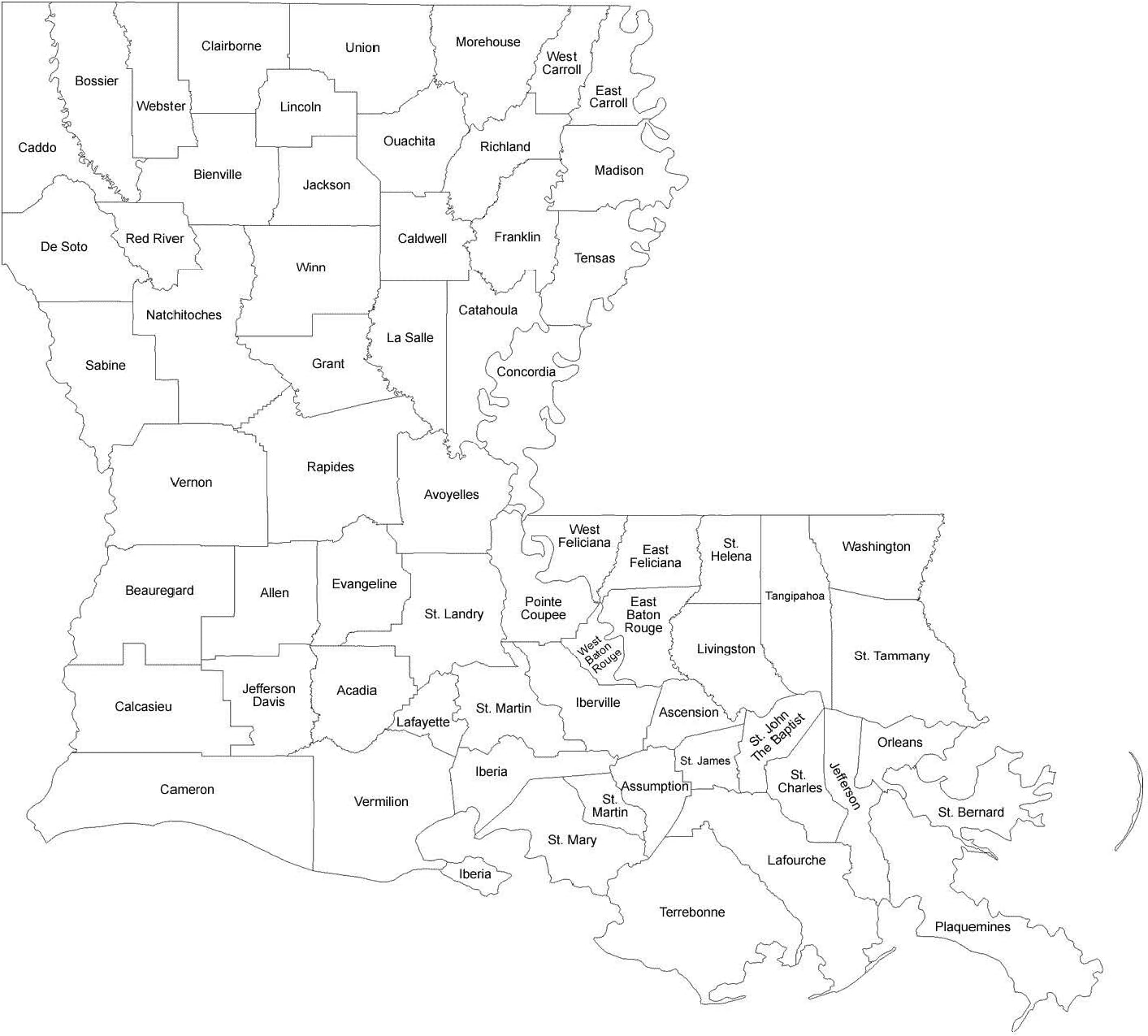 Amazon.com: Home Comforts Louisiana Parish Map with Parish Names - 12 ...