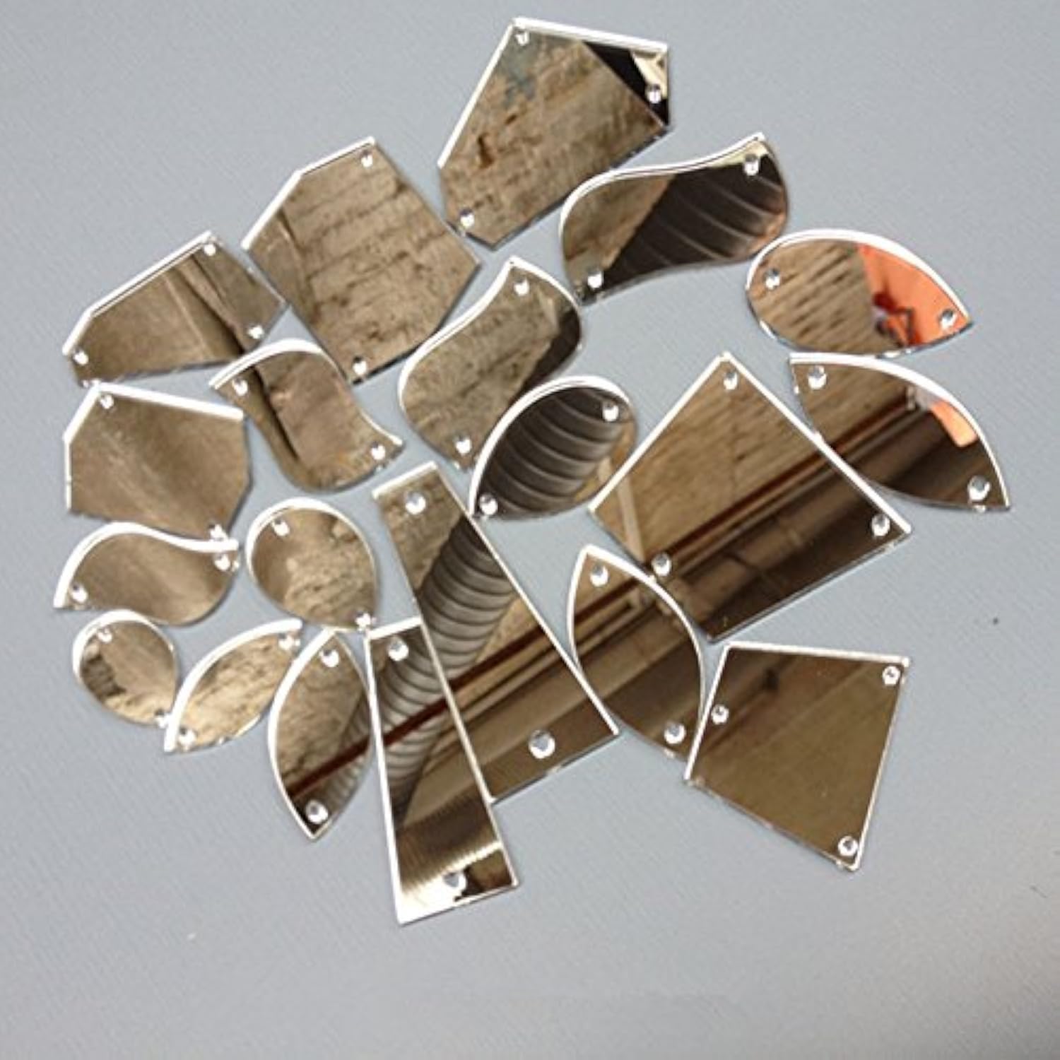 Amazon.com: MEYA Mixed Color and Shape Sew on Acrylic Mirror Diamante ...