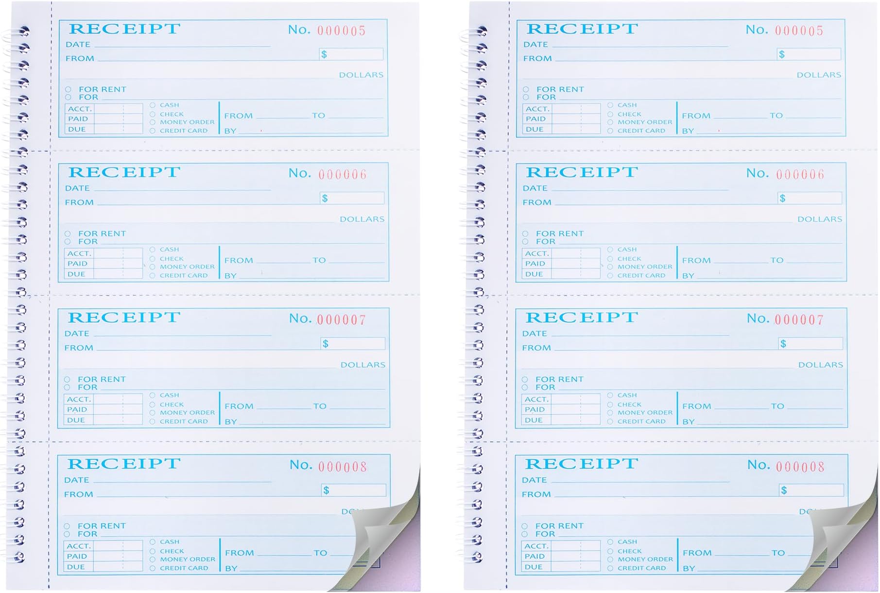 Amazon.com : Receipt Books with Carbon Copies,Money and Rent Receipt ...