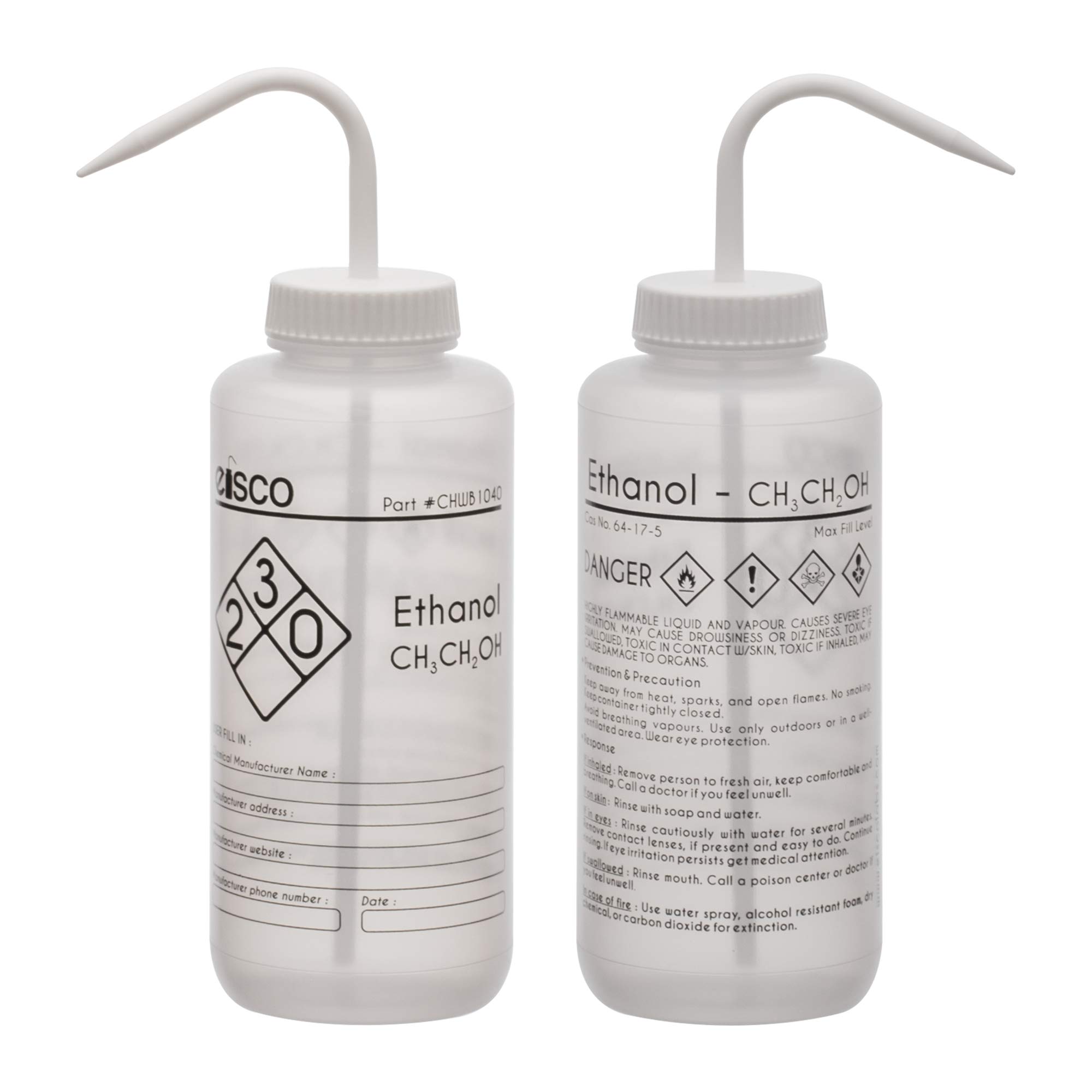 Ethanol Alcohol Wash Bottle For Acetone, 1000ml - Labeled With Color ...