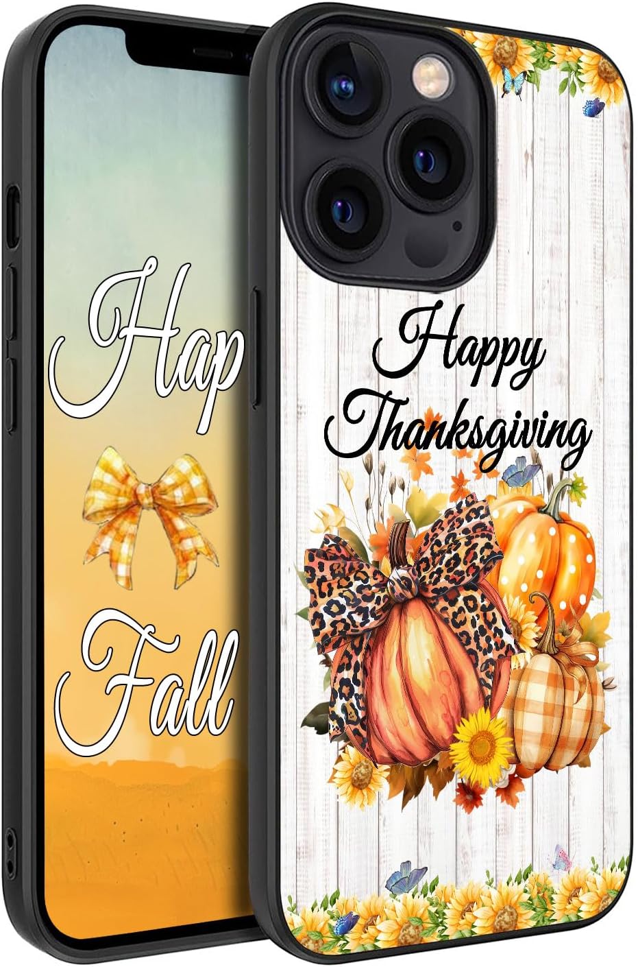 Amazon.com: Happy Thanksgiving Fall Leopard Bow Pumpkins Phone case for ...