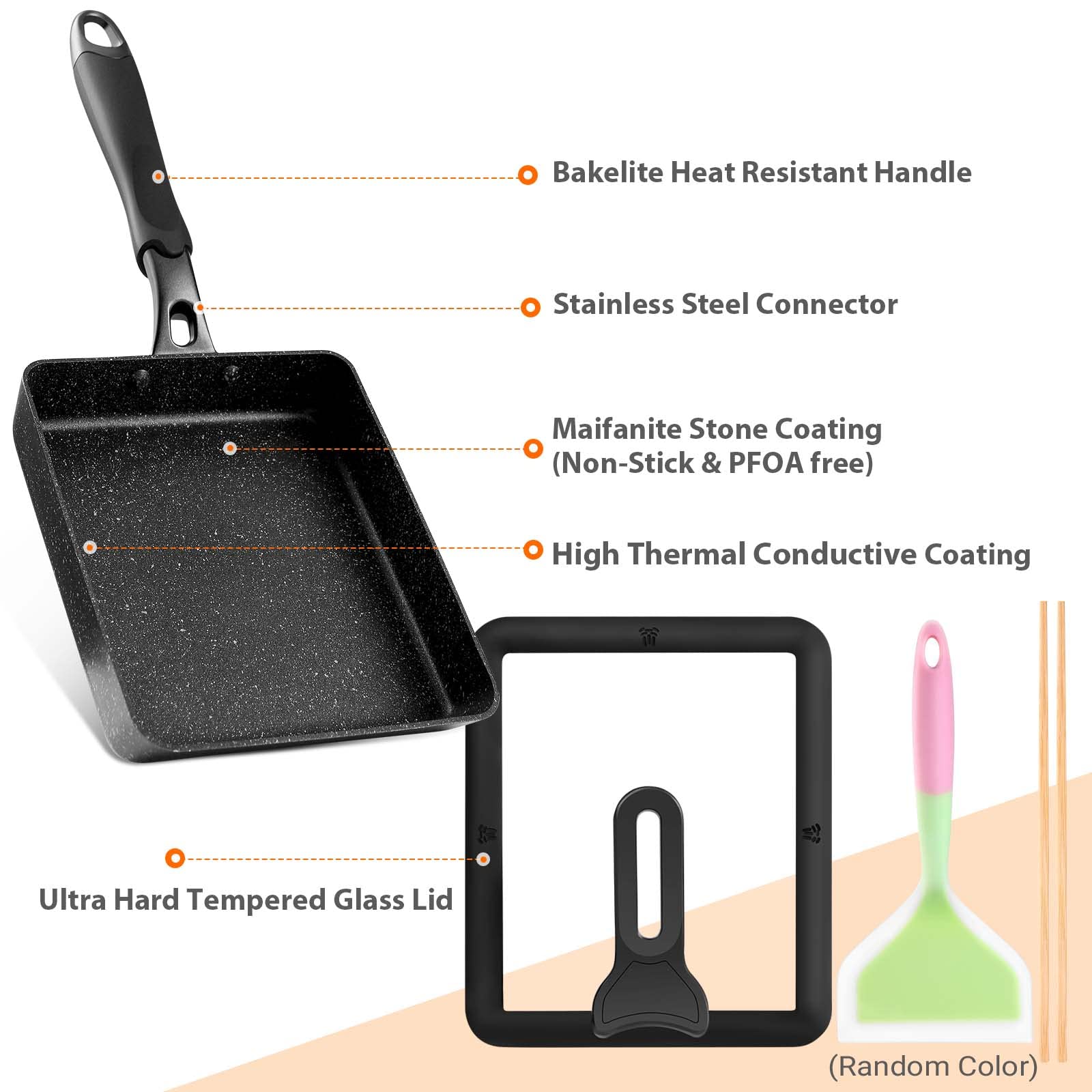 Buy HAPPi STUDIO Premium Tamagoyaki Pan 7" x 6" - Japanese Omelette Pan ...