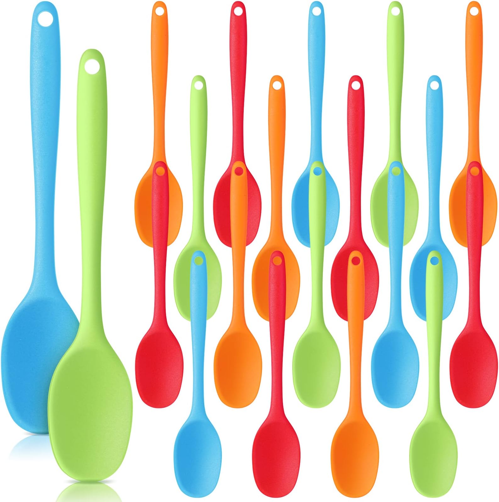 Amazon.com: Rtteri 20 Pieces Mixing Spoons for Cooking Small Silicone ...
