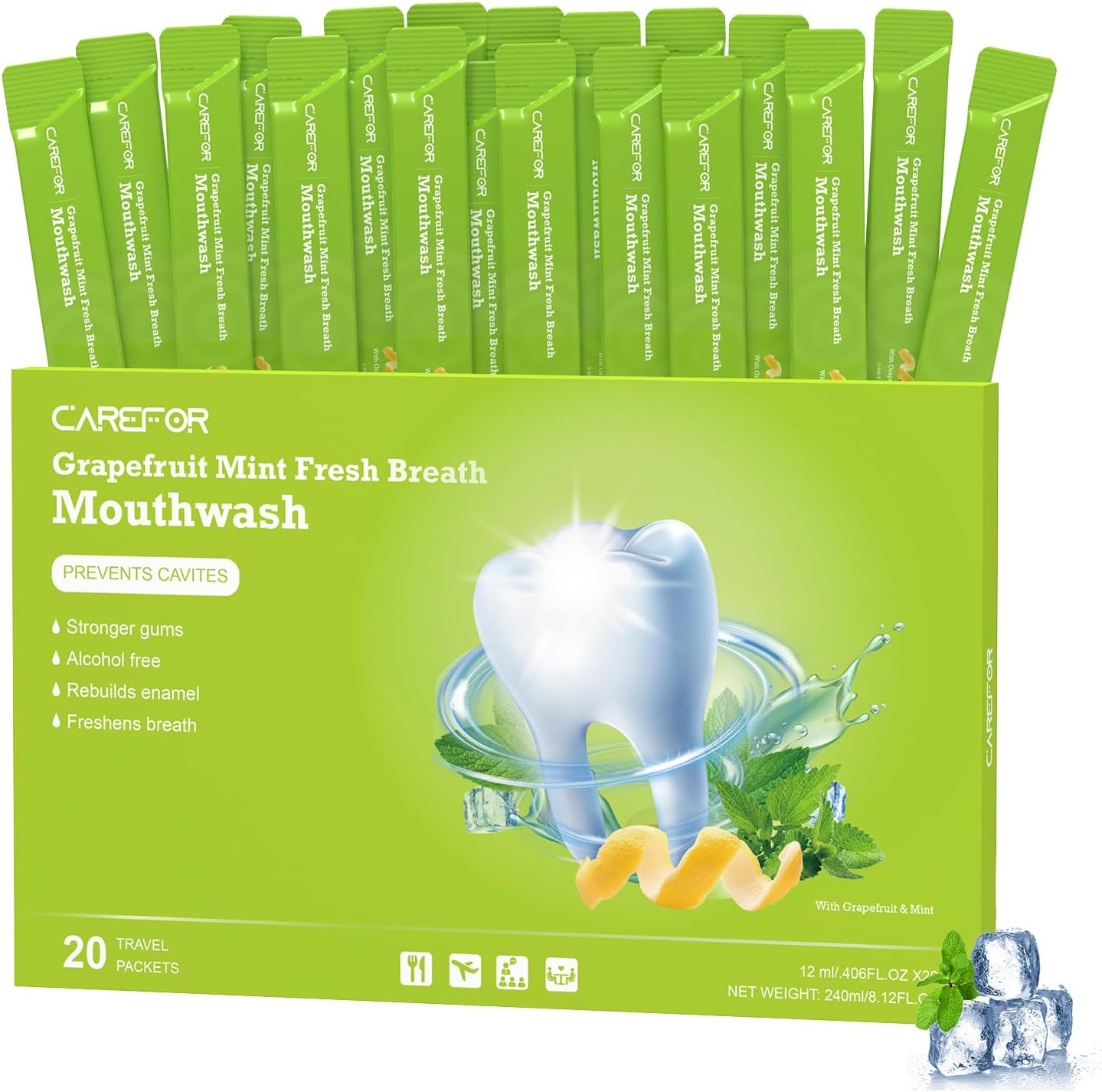 Amazon.com: Travel Size Mouthwash Packets – Individual Mini, Alcohol ...