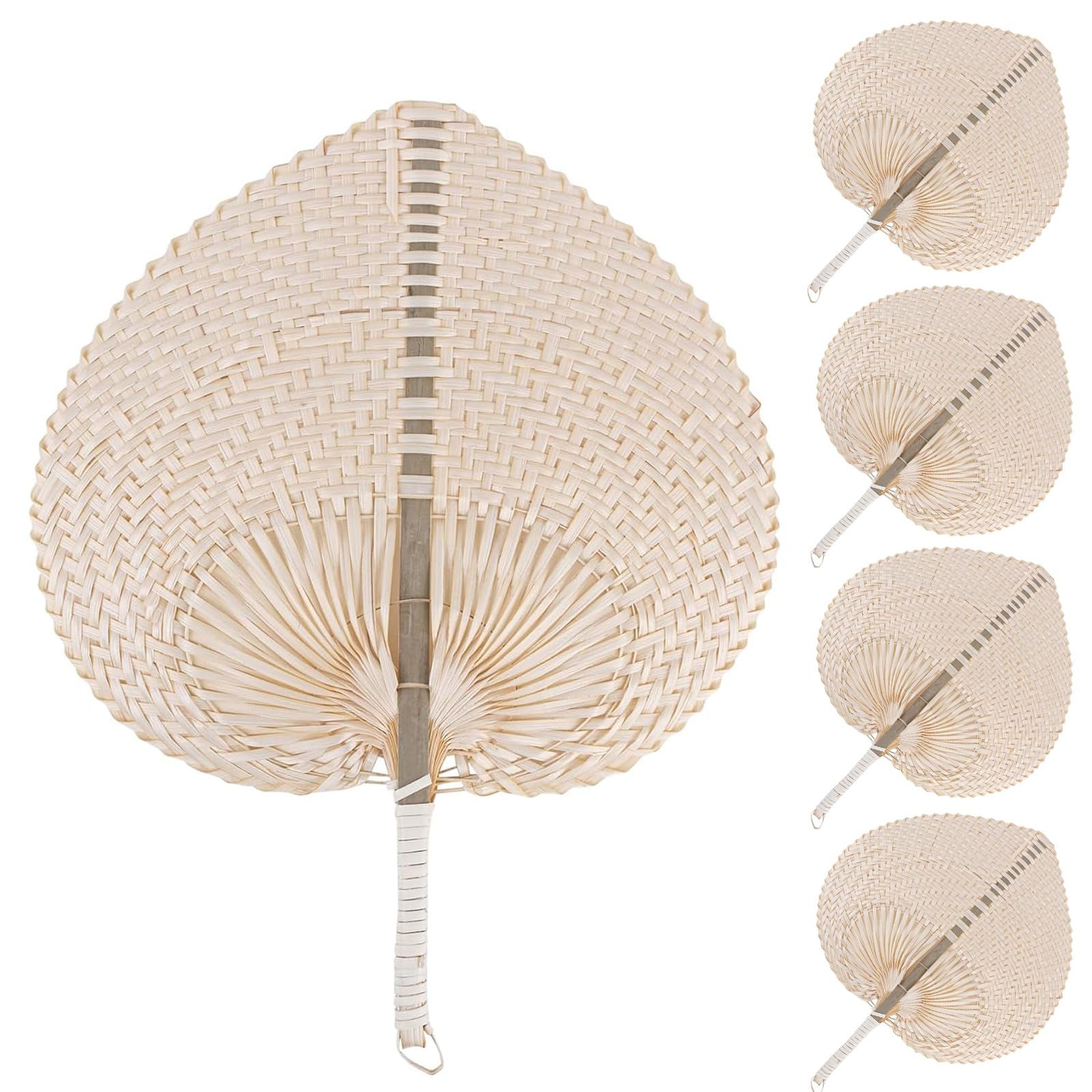 Amazon.com: Framendino, 5 Pack Natural Raffia Hand Fans Handmade Woven ...