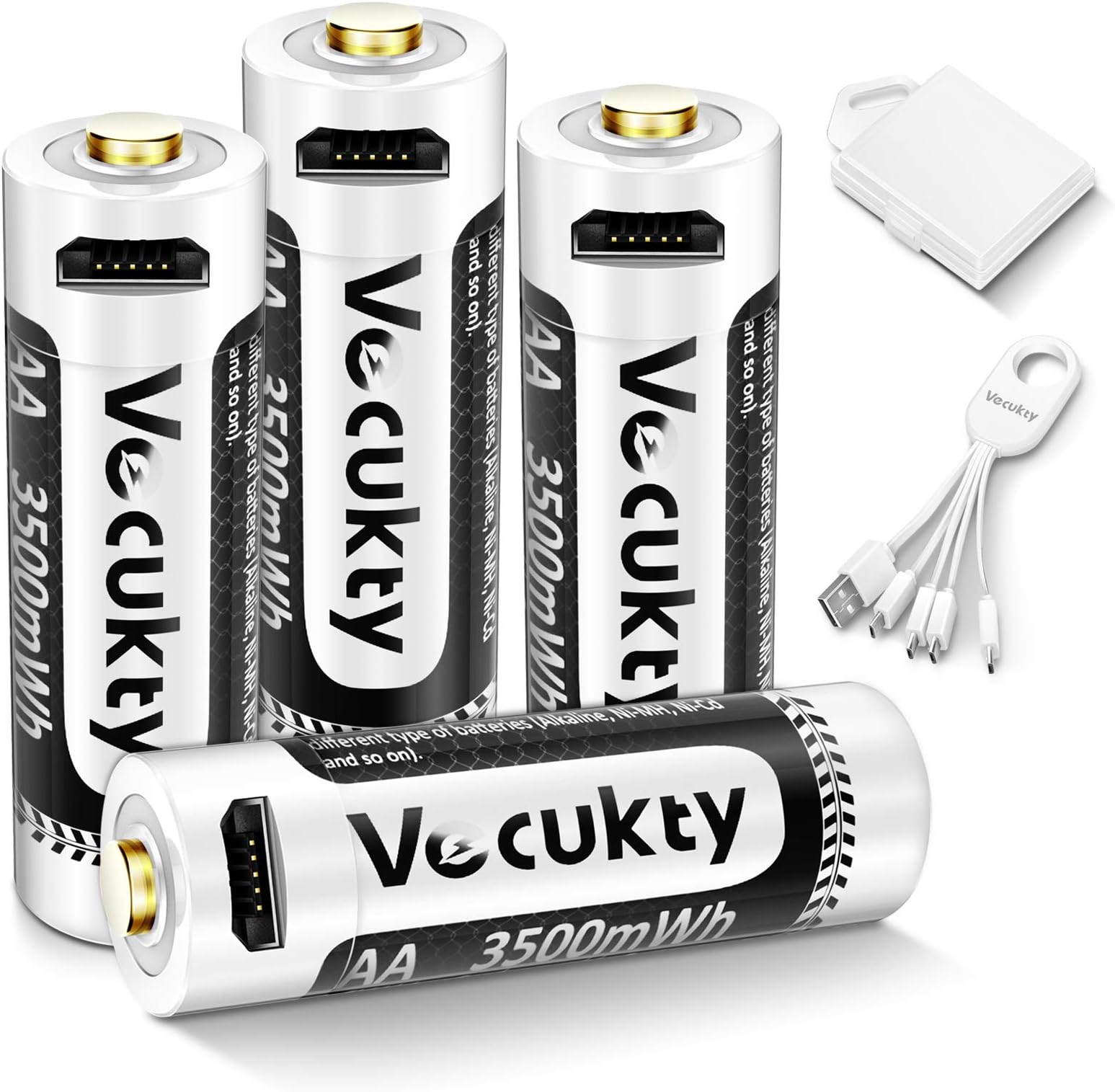 Piles Rechargeables AA USB, Keenstone Accus 3500mWh Lithium AA LR6 HR6 ...