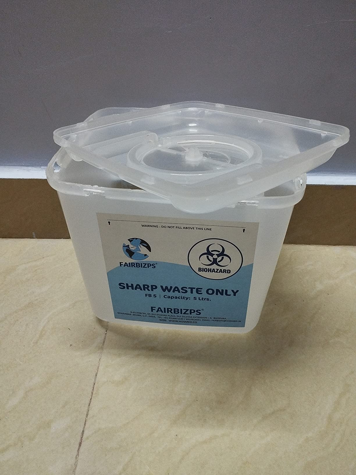 FAIRBIZPS Bio-Medical Sharps Container Waste Box, Glass Waste and ...