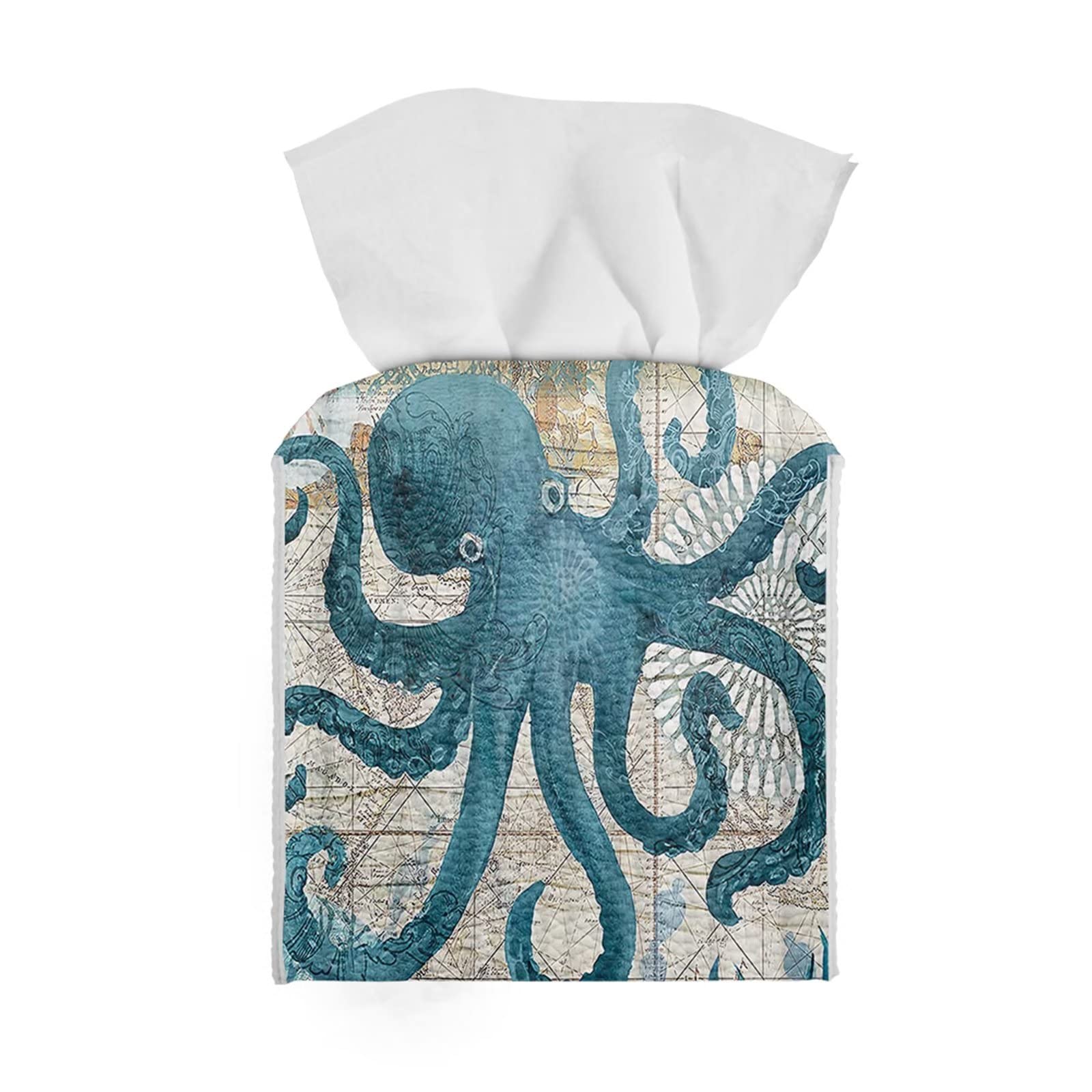 Amazon.com: Pzuqiu Vintage Octopus Square Tissue Box Cover Facial Paper ...
