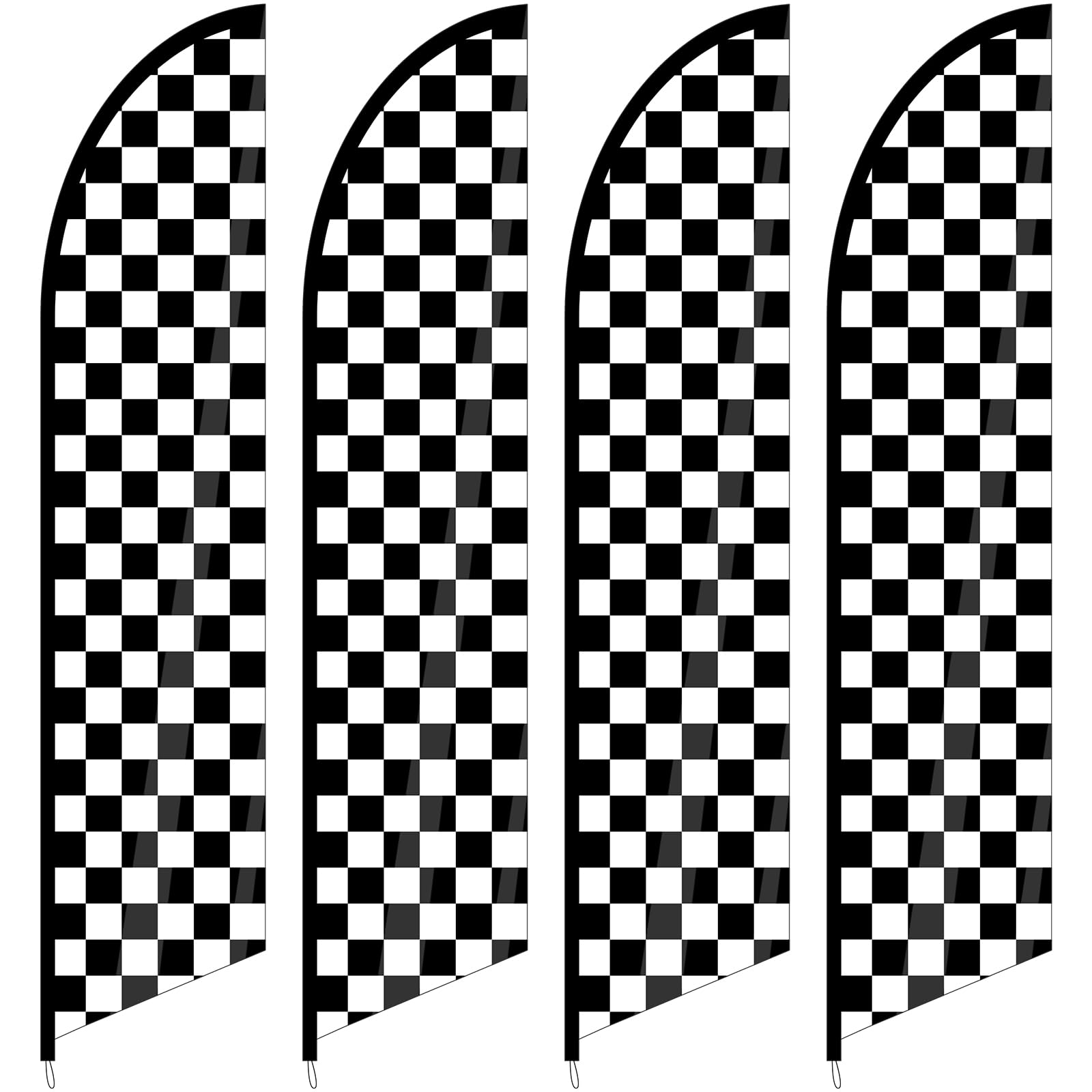 Snapklik.com : Hahafelt 4 Pcs Black And White Checkered Feather Flag ...