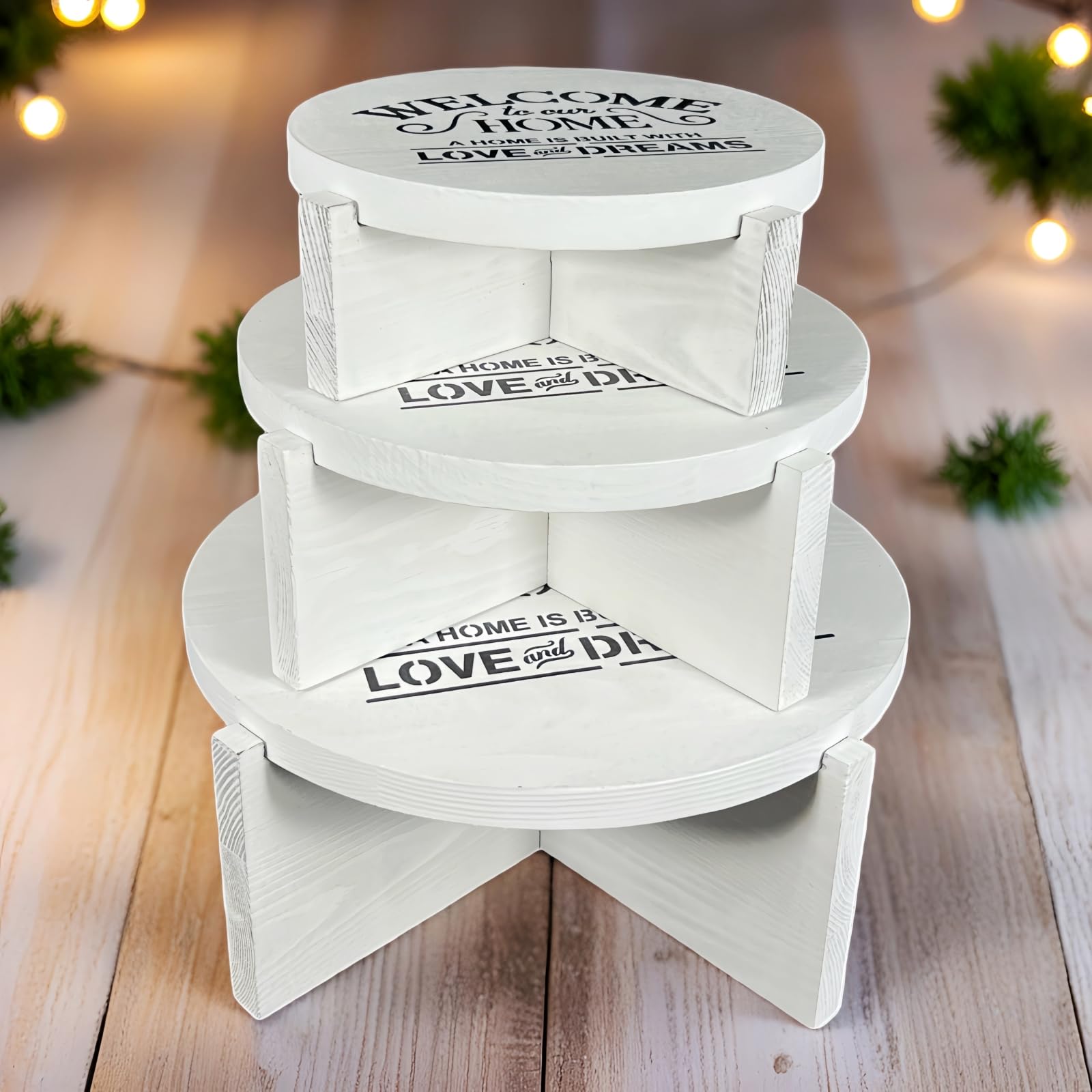 Amazon.com: Wood Round Display Riser Set 3 PCS - Large 10”/8”/6 ...