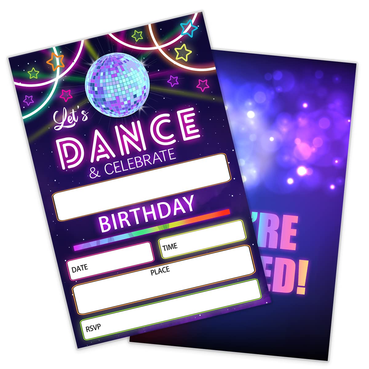 Glow Dance Party Invitations