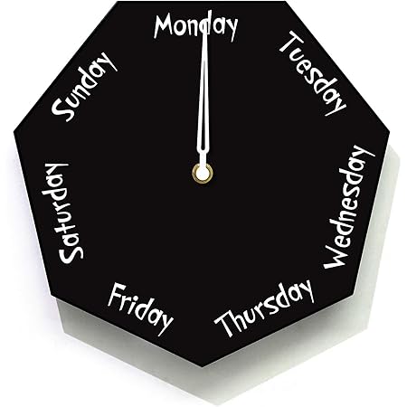 Amazon.com: Mwfus Day of The Week Clock with Time of Day Combination ...