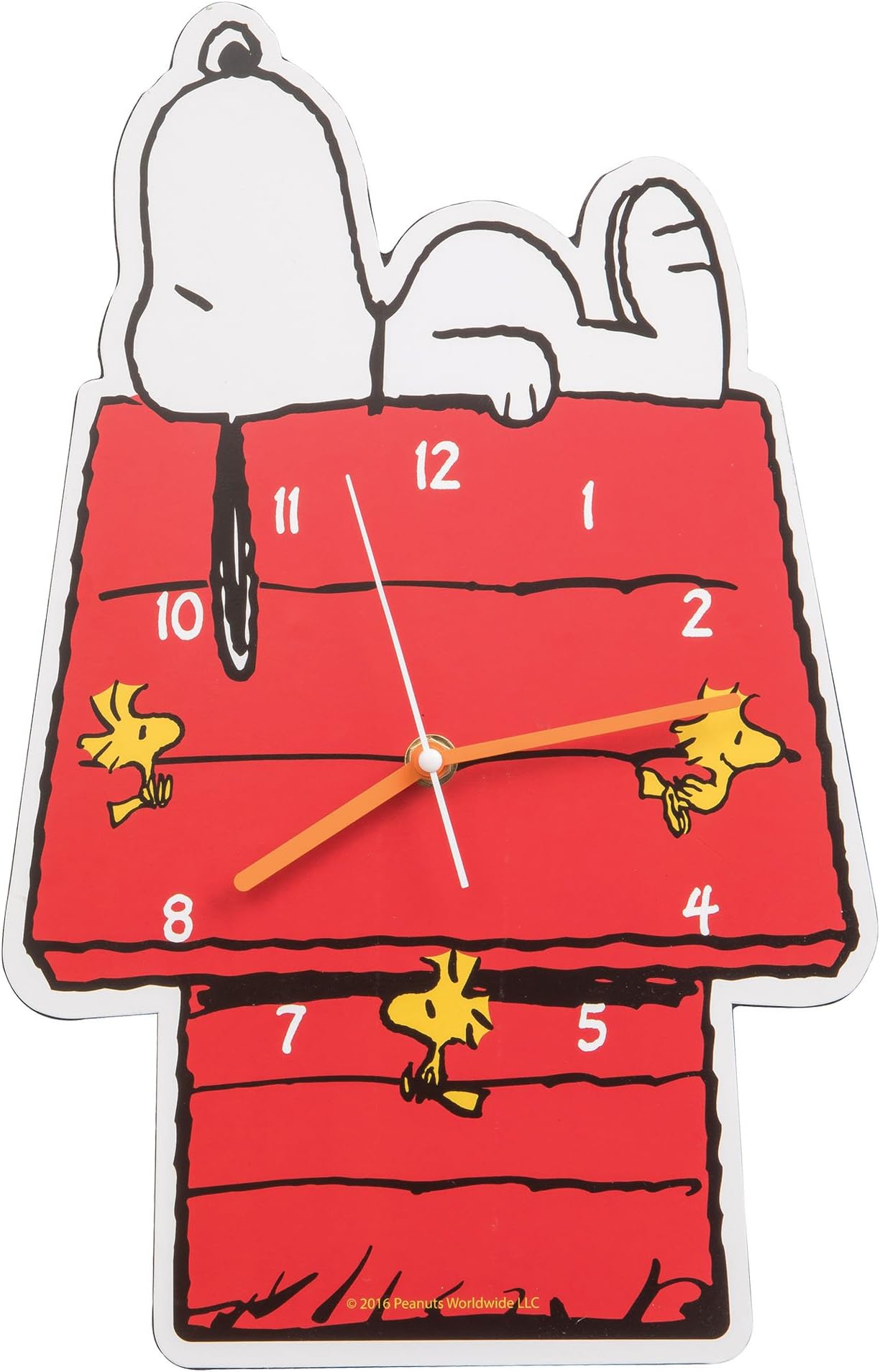 Amazon.com: Bioworld Peanuts Snoopy & Woodstock Shaped MDF Wall Clock ...