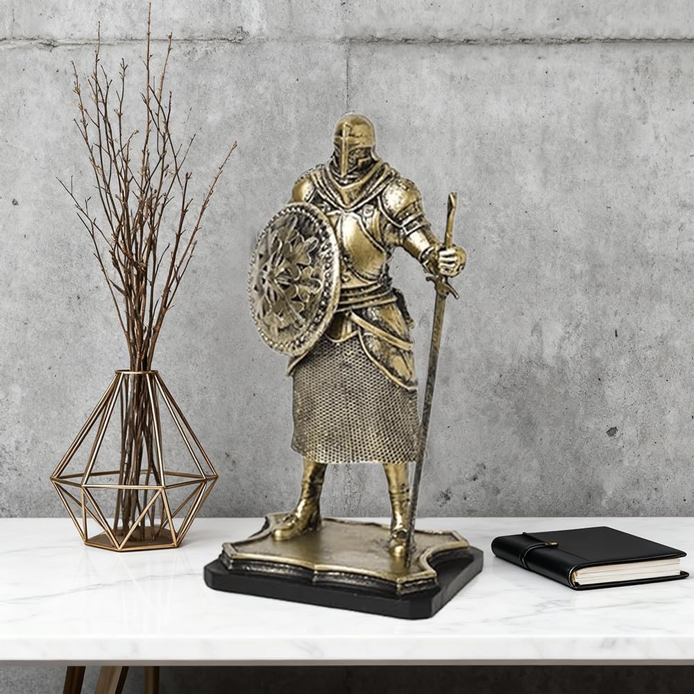 Amazon.com: Will Art Museum Knight Statue Knight with Shield and Sword ...