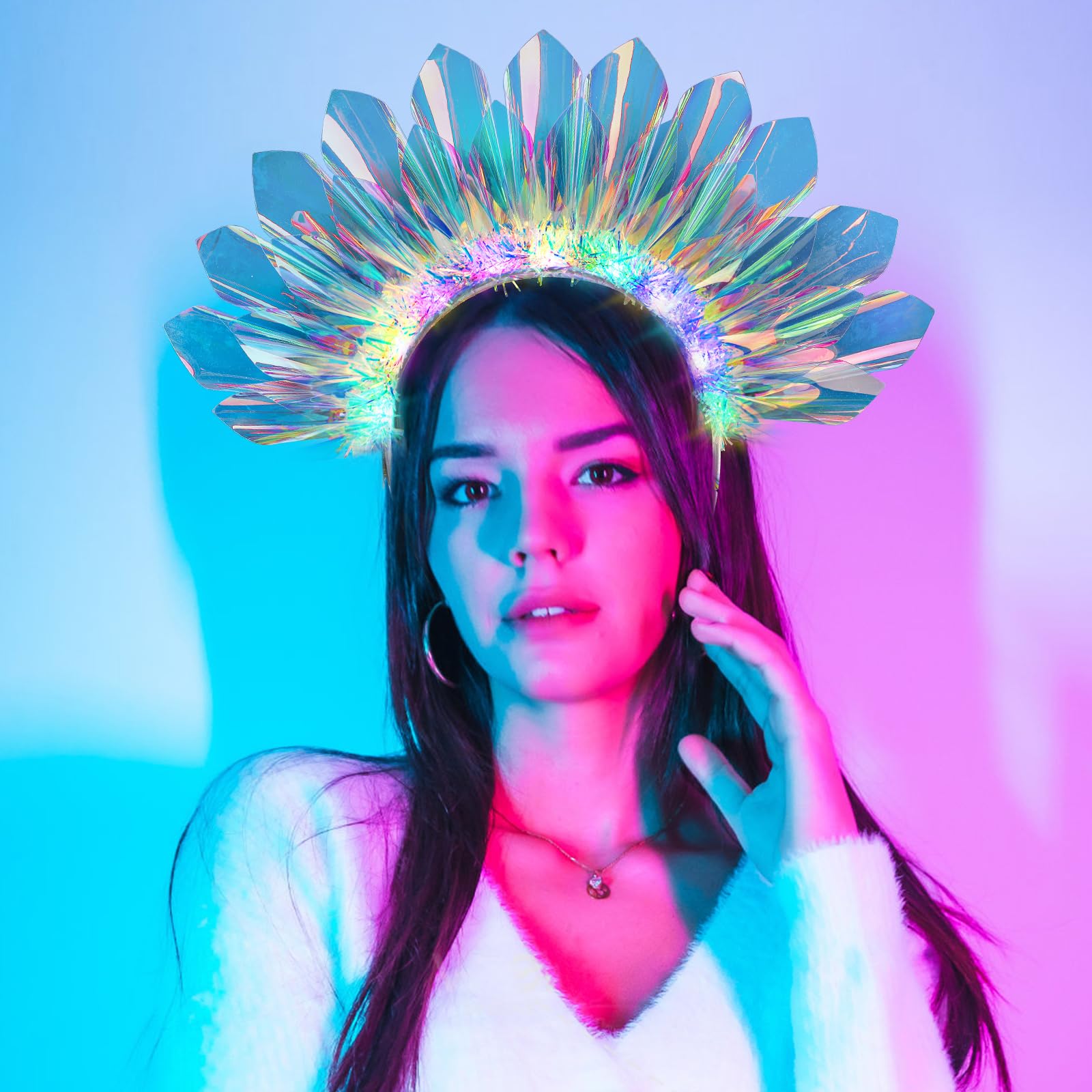 Light Up Headband, Luminous Hairband Glowing LED Crown Headband ...