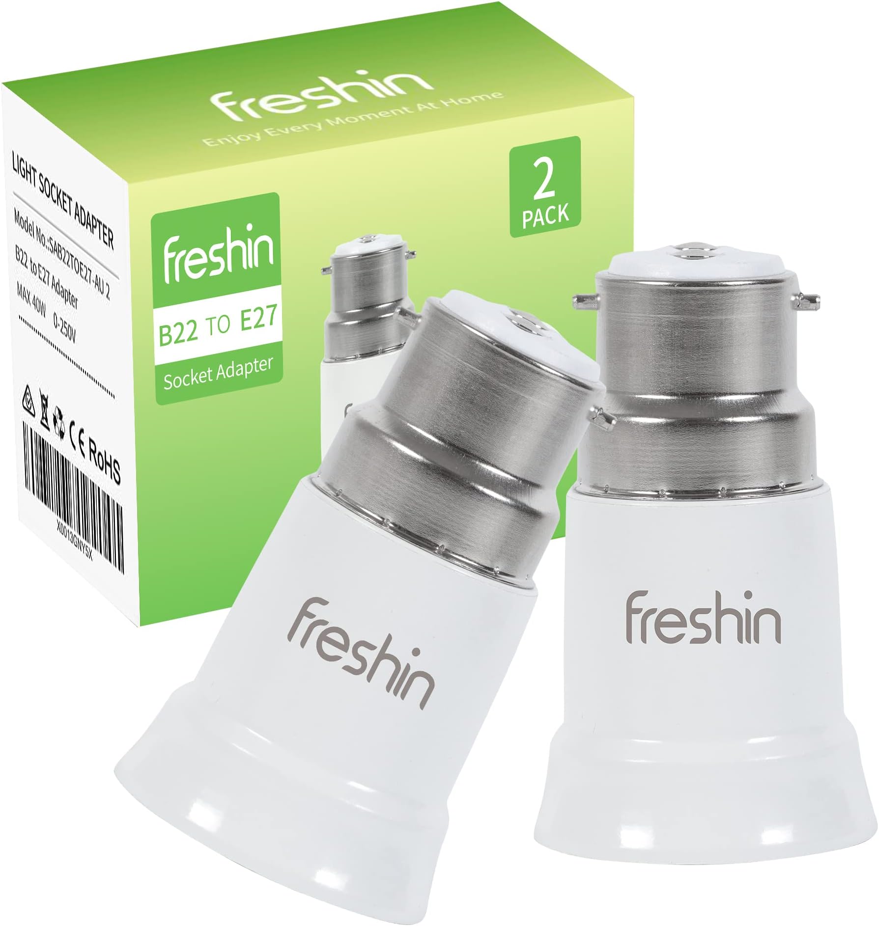 B22 to E27 Bulb Adapter FRESHIN Light Socket Converter Bayonet to ...