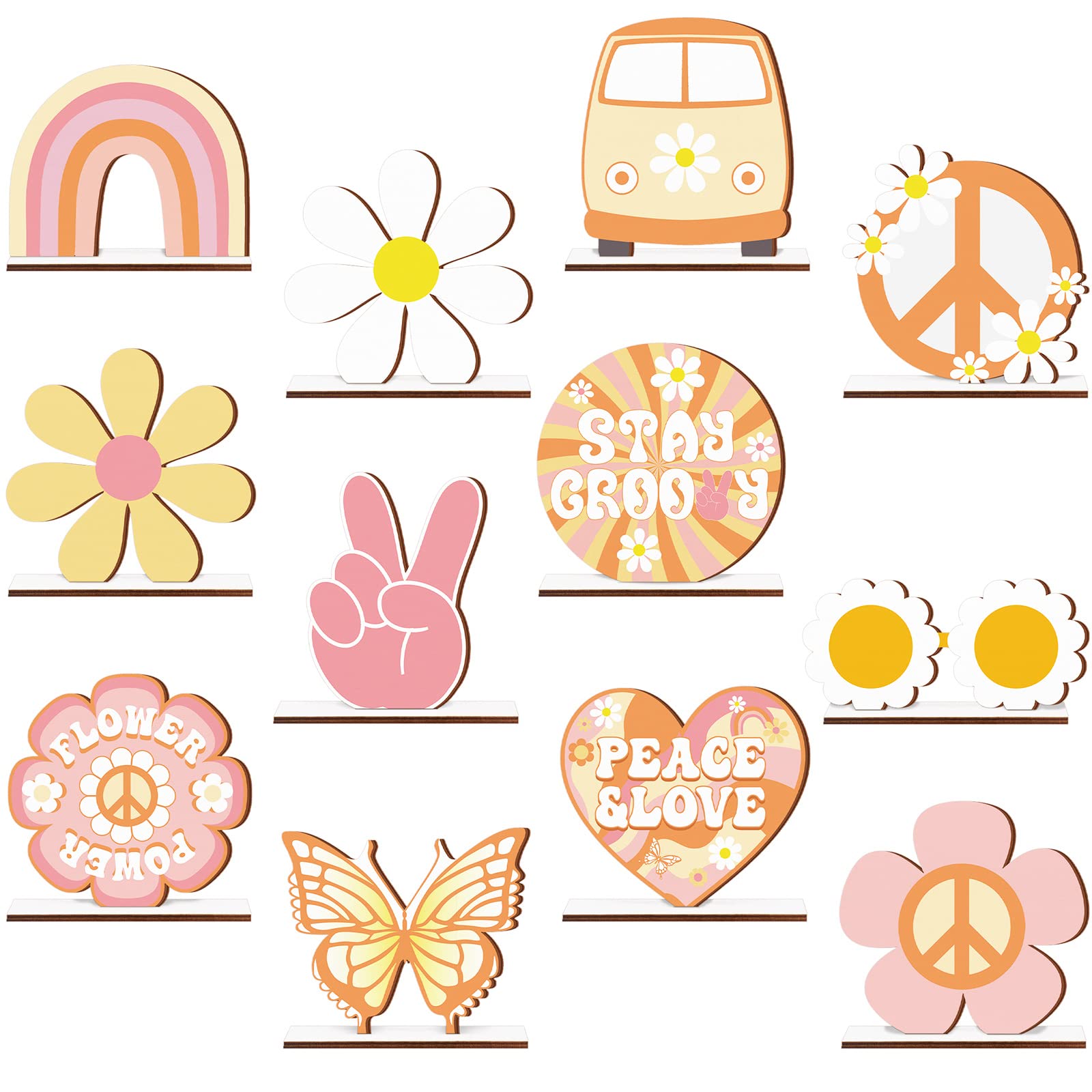 Amazon.com: Pinkunn 12 Pcs Groovy Party Decorations Two Groovy Party ...