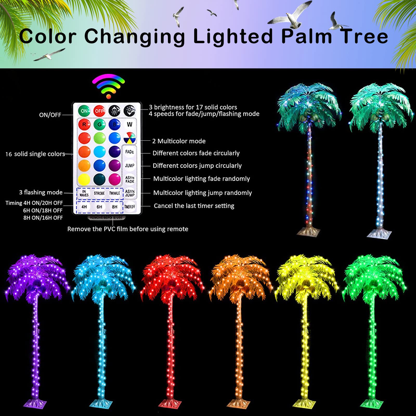 Lighted Palm Trees For Yards EEZ RV Products Super Bright Deluxe LED