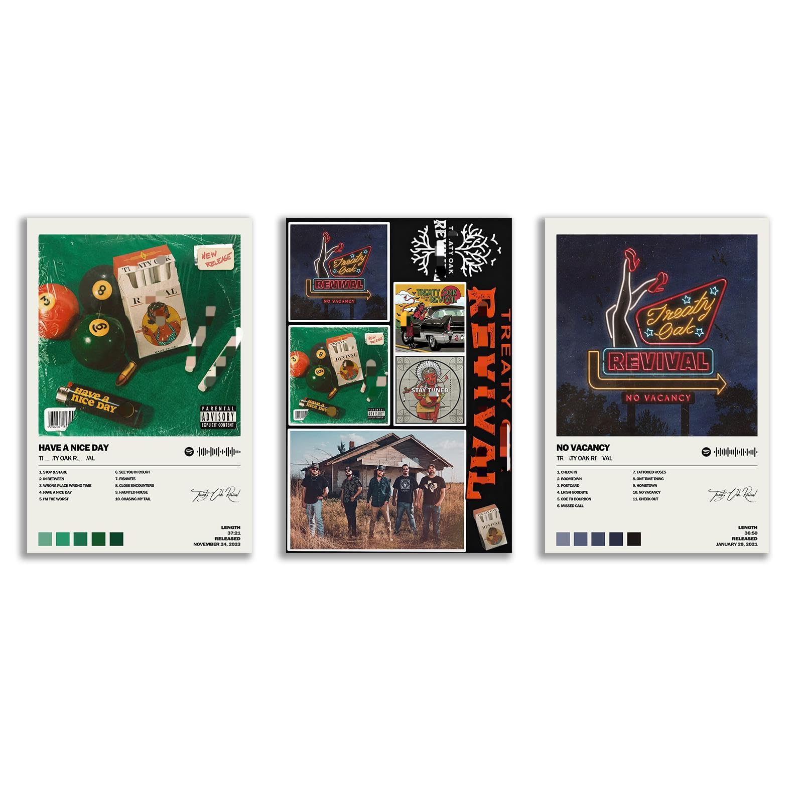 Amazon.com: SLXYYYHW Treaty Poster Oak Revival Album Cover Limited ...