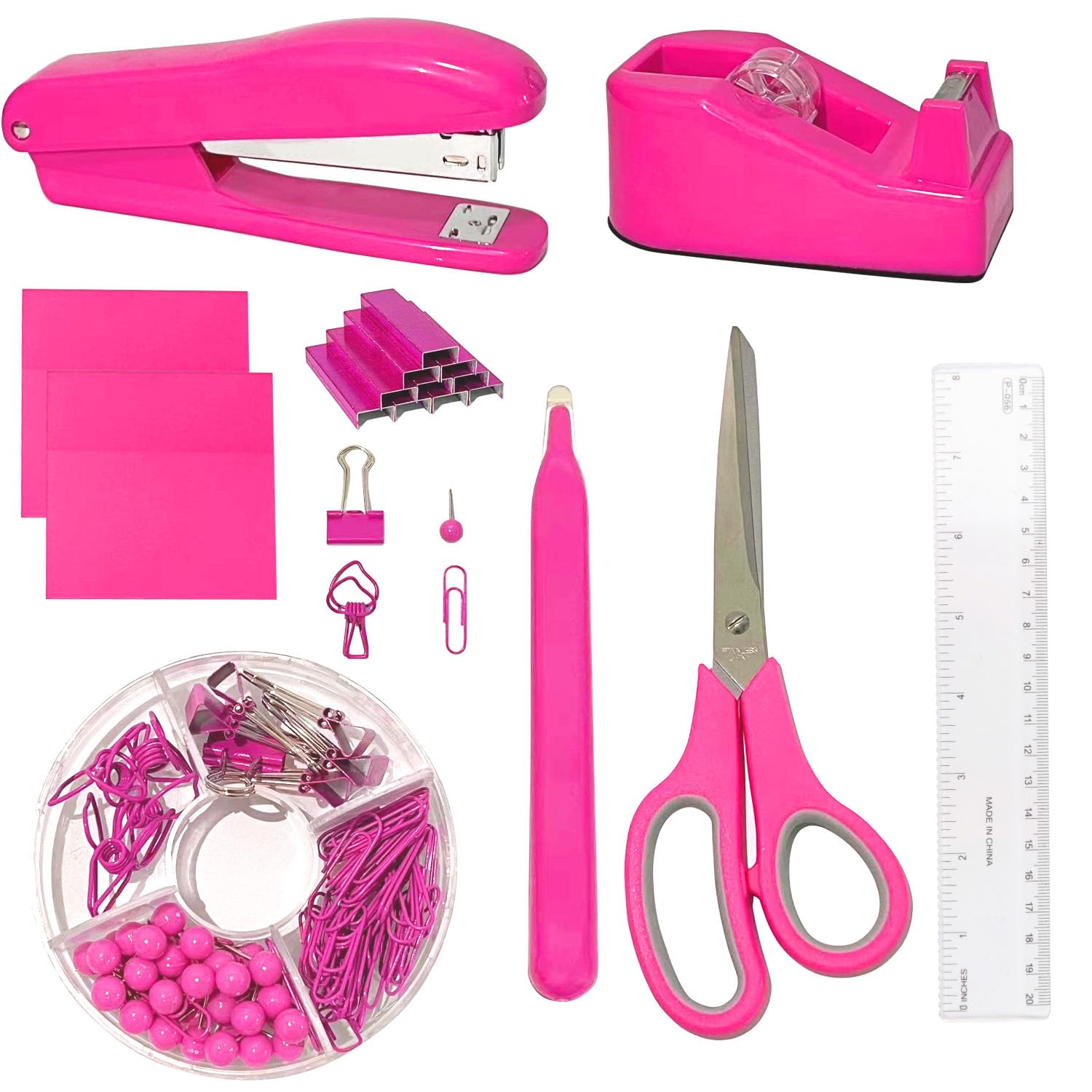 Amazon.com : Hot Pink Office Supplies Set, Desk Accessories Include ...