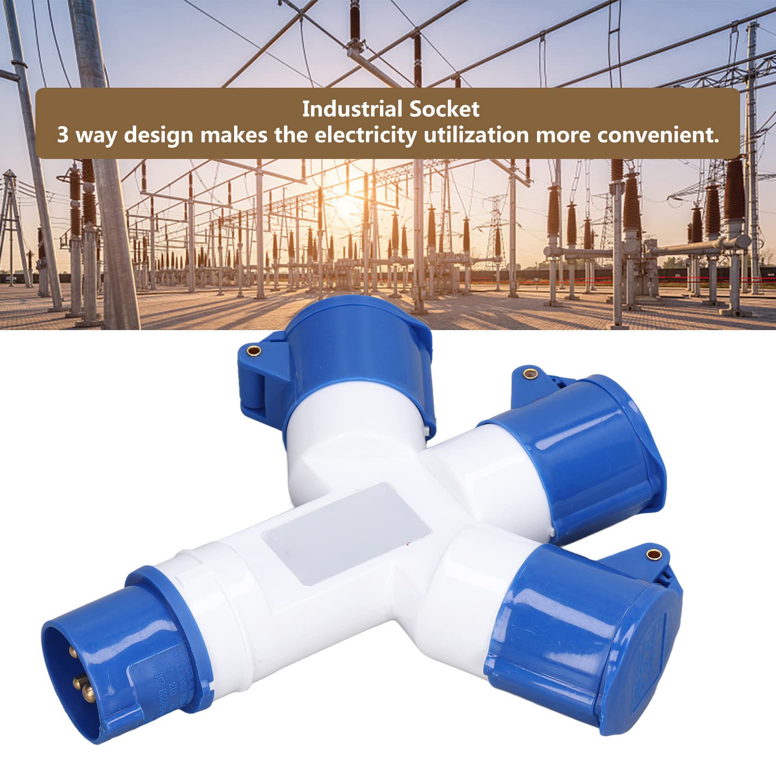 Industrial Socket Waterproof Electrical Connector 3 Way 16A Socket ...