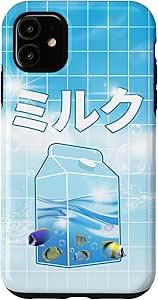 Amazon.com: iPhone 11 Frutiger Aero Aesthetic Tech Kawaii Milk Underwater Fishes Case : Cell ...