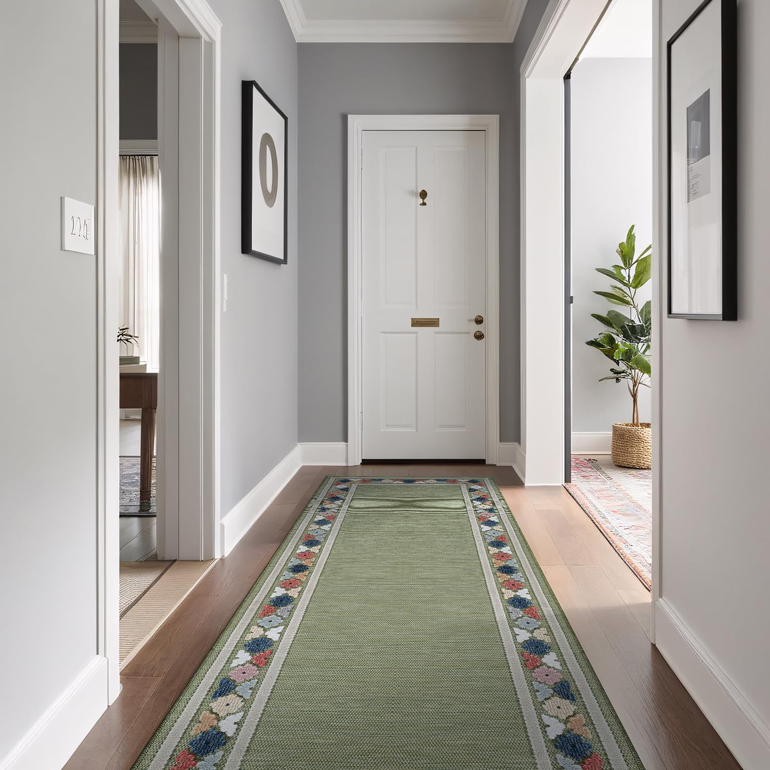 Amazon.com: Beverly Rug Outdoor Runner Rug 2x7 Modern Floral Bordered ...