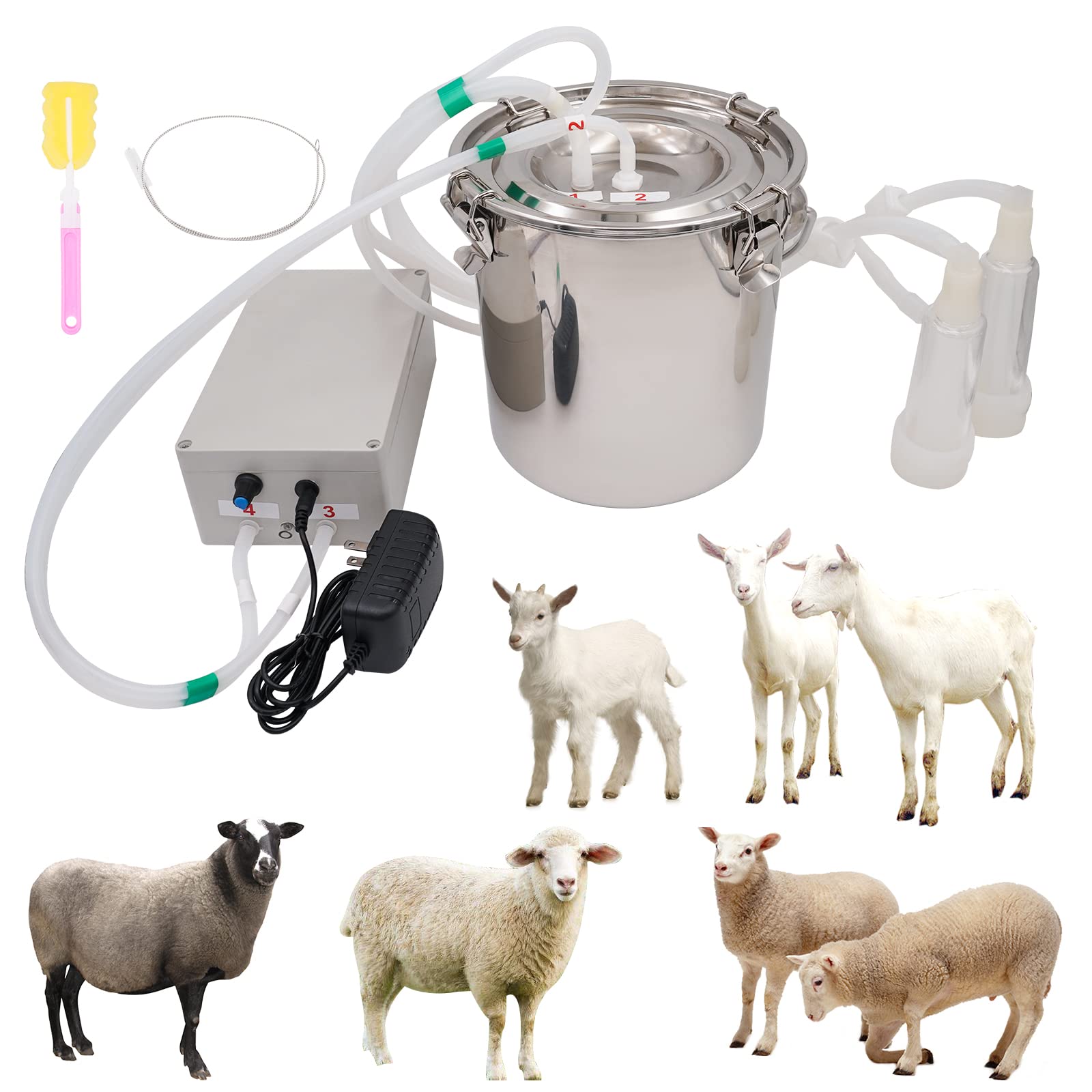 Buy Goat Milking Machine Protable 5L Electric Pulsation Vacuum Pump ...