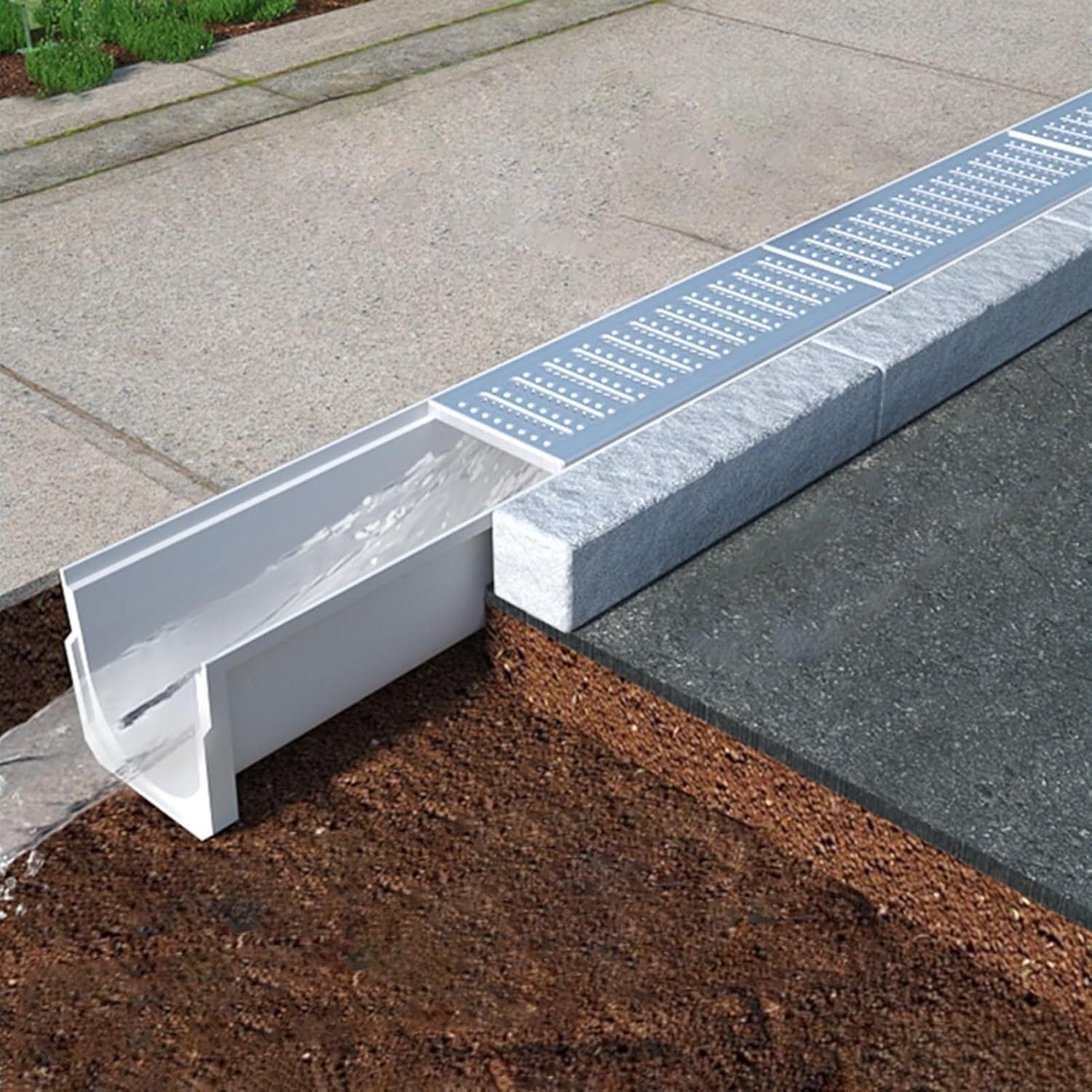 Overflow Drainage Grate Stainless Steel Covered Drainage Ditch Kit ...