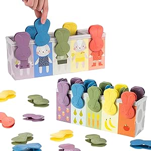 Amazon.com: Taf Toys Bunny Sorting Stacking pegs. Toddler Toys Learning ...