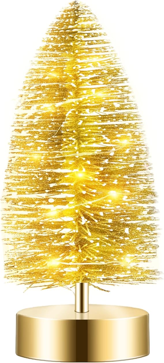 Amazon.com: Varmax Prelit Christmas Tree Mini Glitter Tabletop Tree ...
