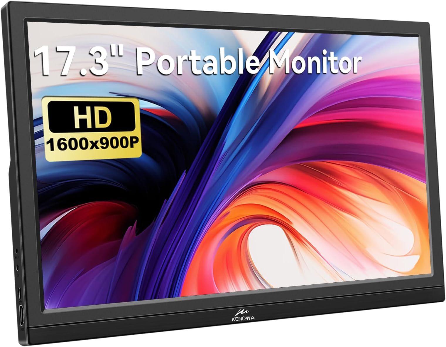 USB-C Portable Monitor - 17.3 Inch Kenowa HD 1600 * 900 Laptop Monitor ...