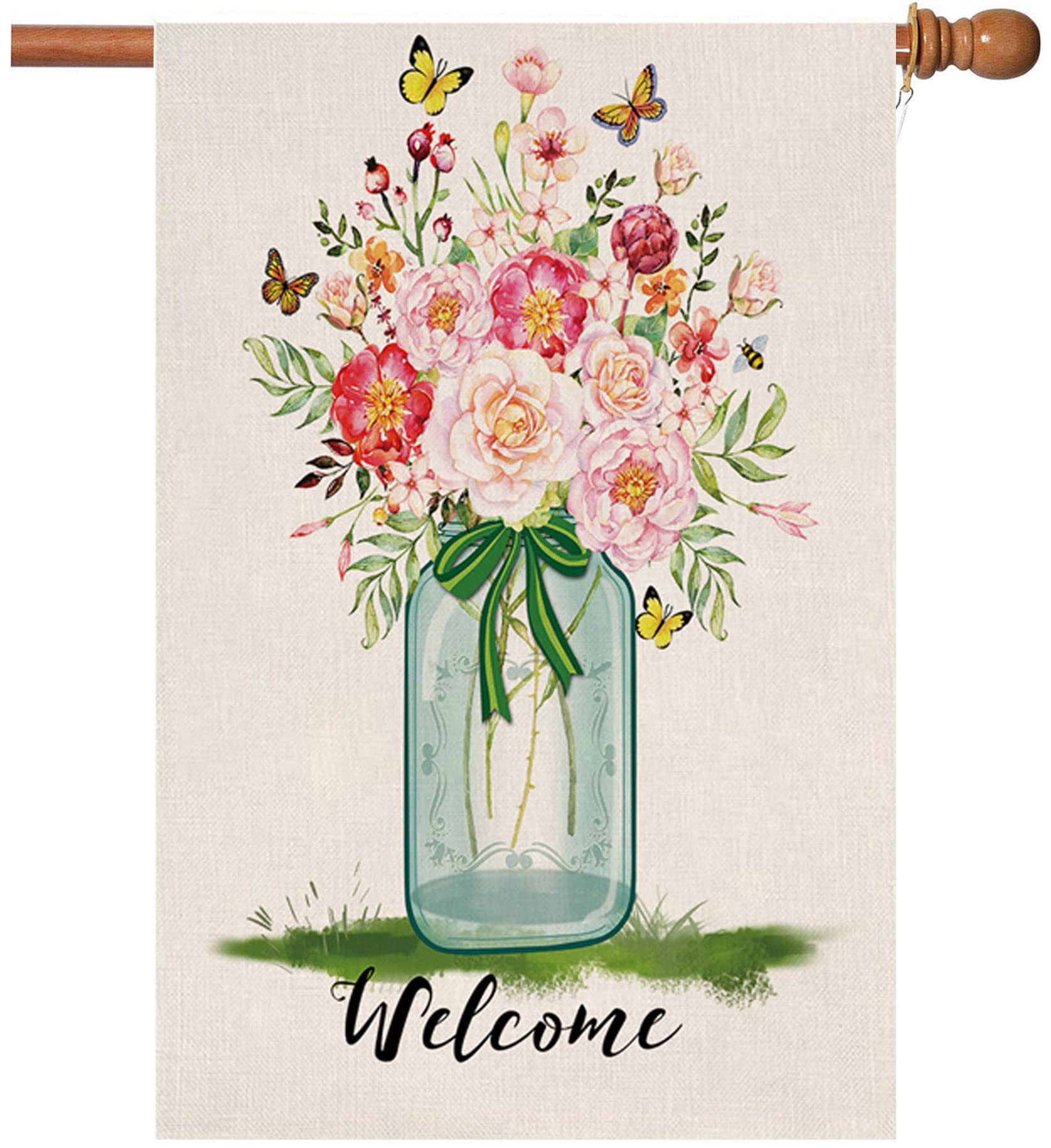 Amazon.com : Hello Spring Flag,Spring Garden Flag Double Sided Welcome ...