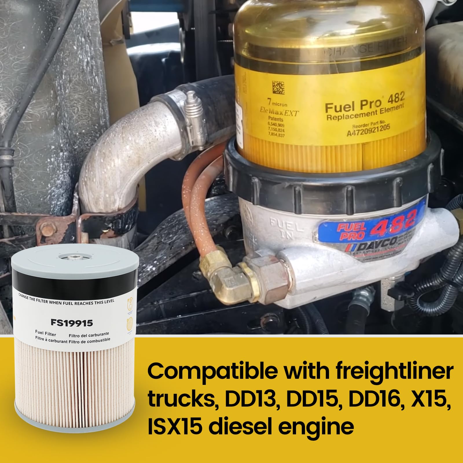 Snapklik.com : Kofil FS19915 Fuel Filter, For DD13, DD15, DD16, X15 ...