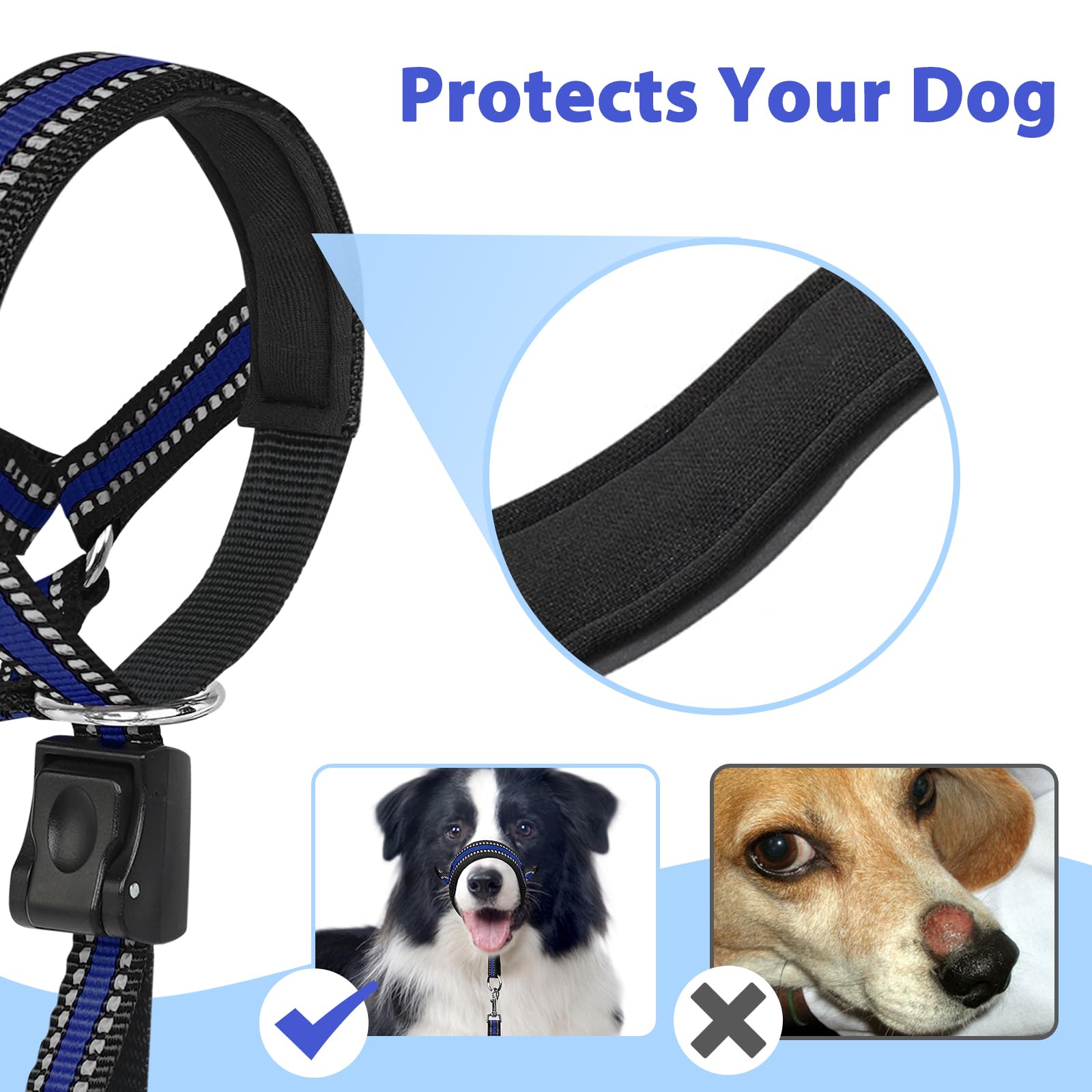 Snapklik.com : BARKLESS Soft Dog Head Collar, Patented Padded No Pull ...