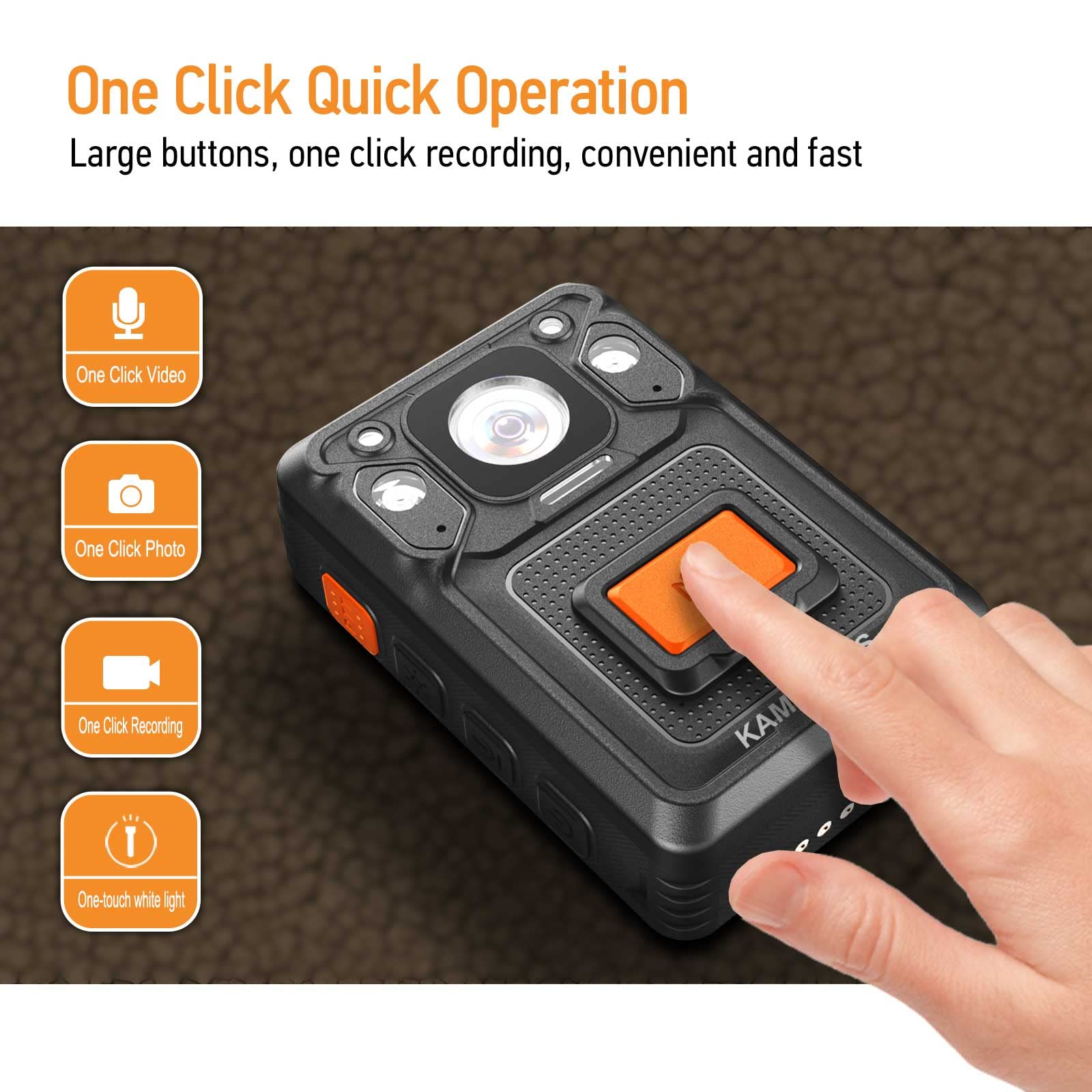 KAMMPLUS KP22-256GB Memory 2K Body Camera,14-Hours Video Record,1512P,H ...