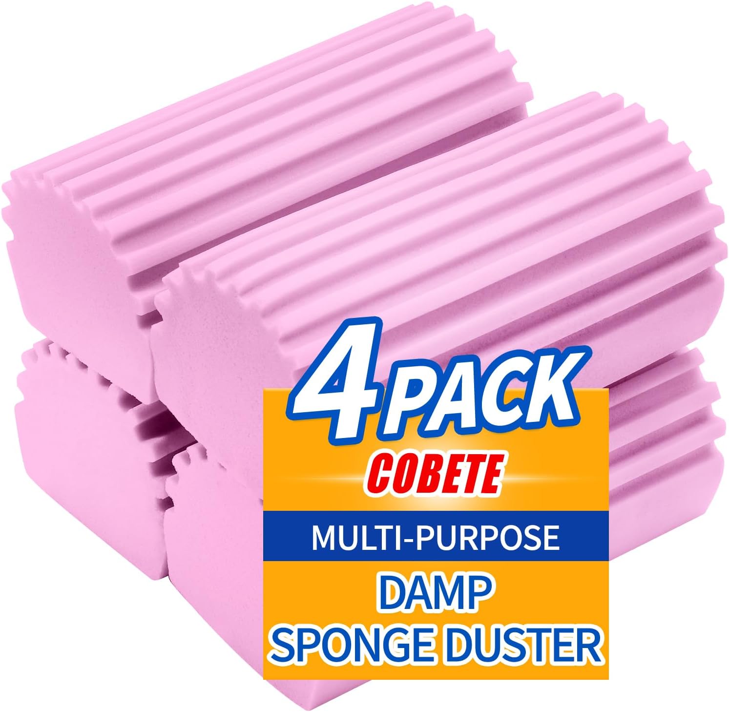 Amazon.com: COBETE Damp Clean Duster Sponge,4pack Magic Sponge Eraser ...