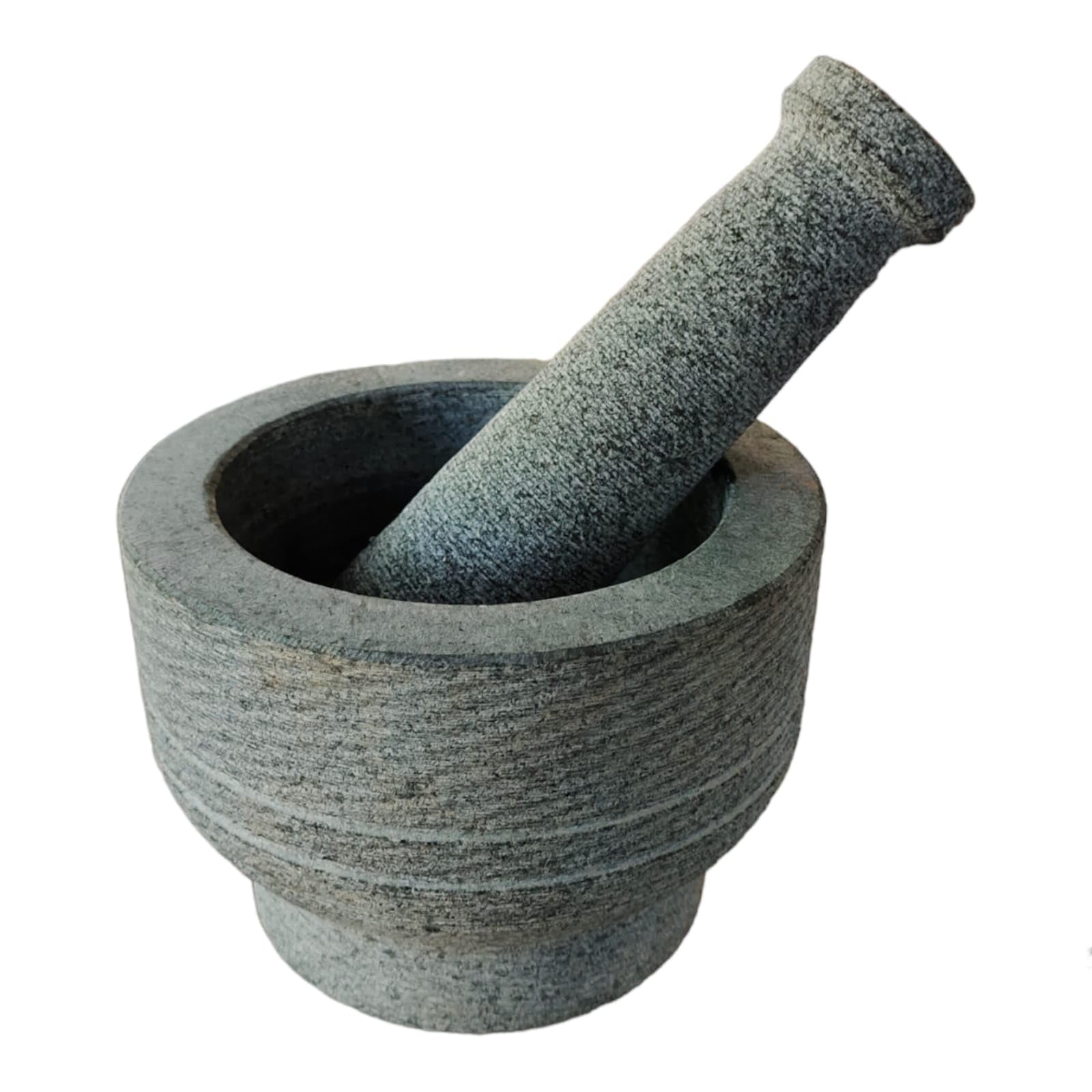 EZAHK Stone Mortar and Pestle Set for Spices, Okhli Masher, Khalbatta ...