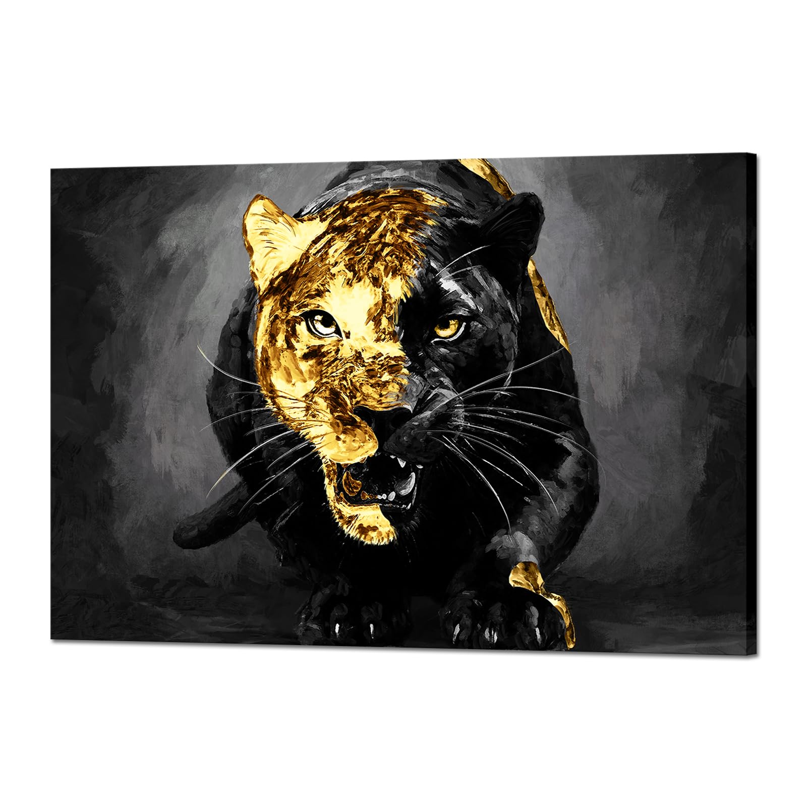Amazon.com: DuoBaorom Large Panther Canvas Print Jaguar Decor Black and ...