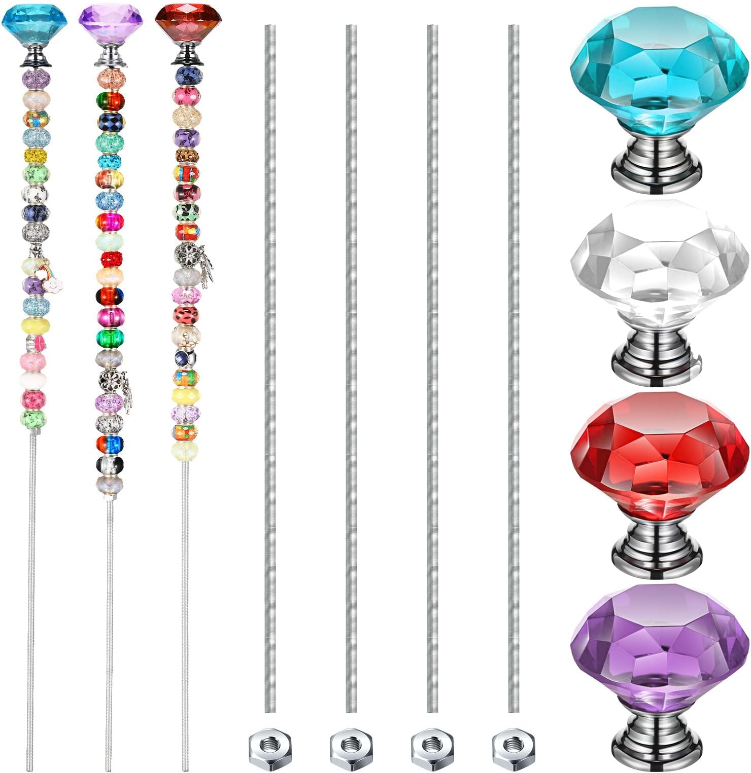 Amazon.com: Pelopy Pack of 4 Beaded Garden Stakes Wands Kit Garden ...